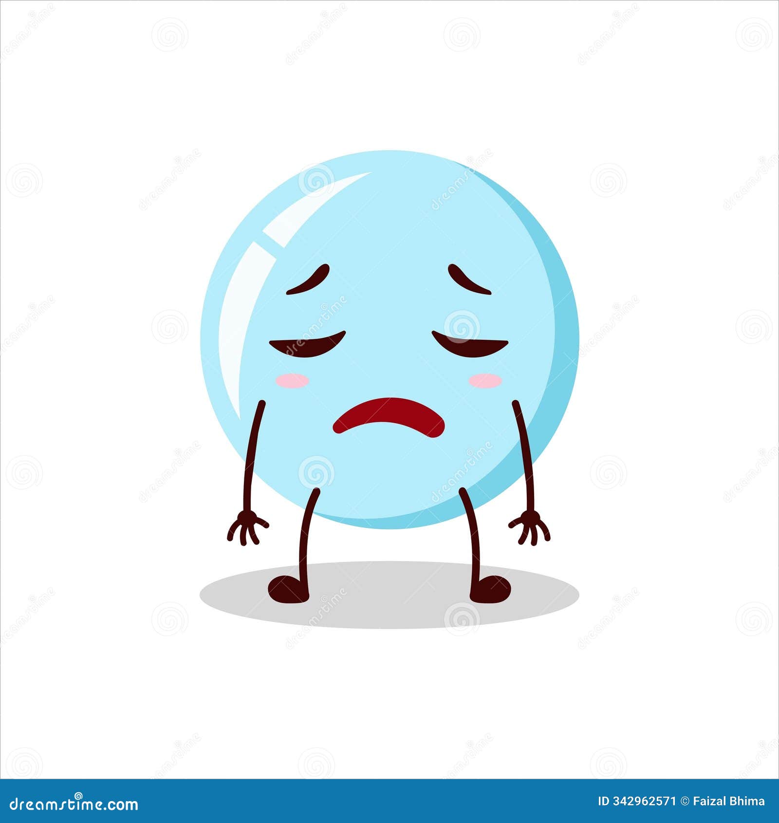 Cute Tired Expression of Bubble Cartoon Character Stock Illustration ...