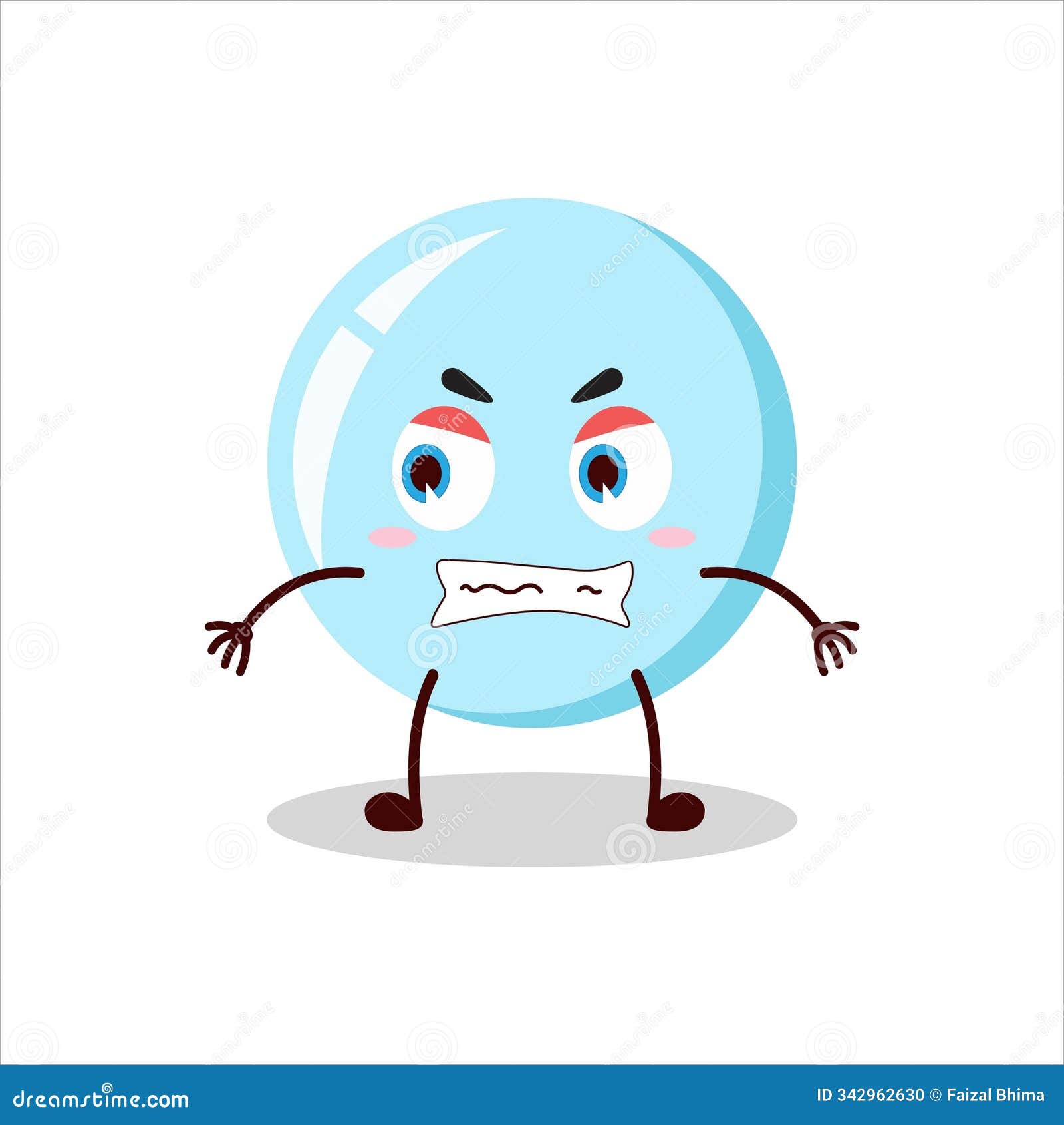 Cute Angry Expression of Bubble Cartoon Character Stock Illustration ...