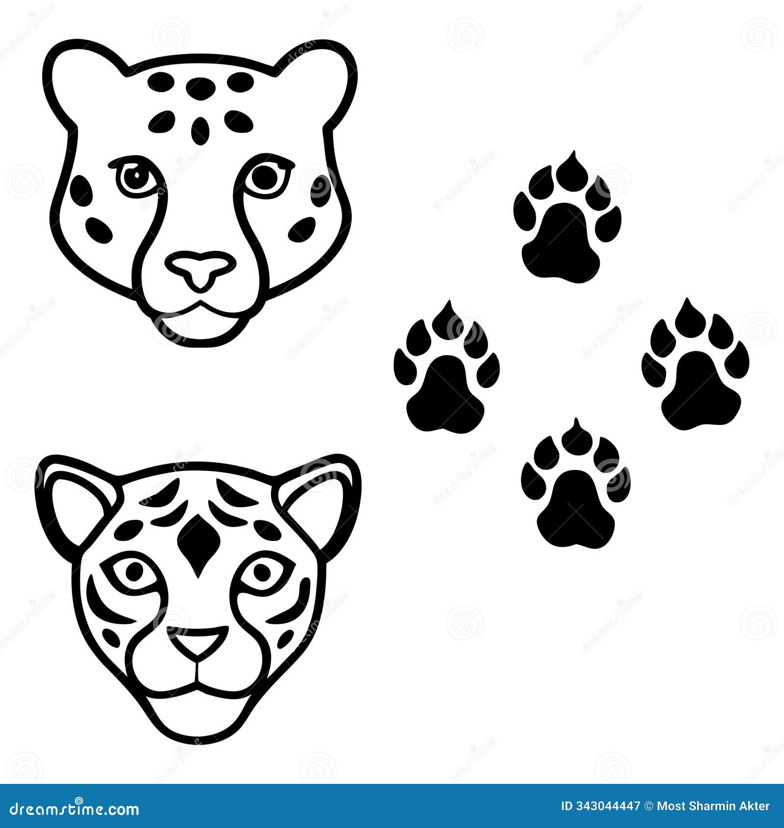 Vintage Tiger and Leopard Print Pattern Set – Hand-Drawn Safari Skin ...