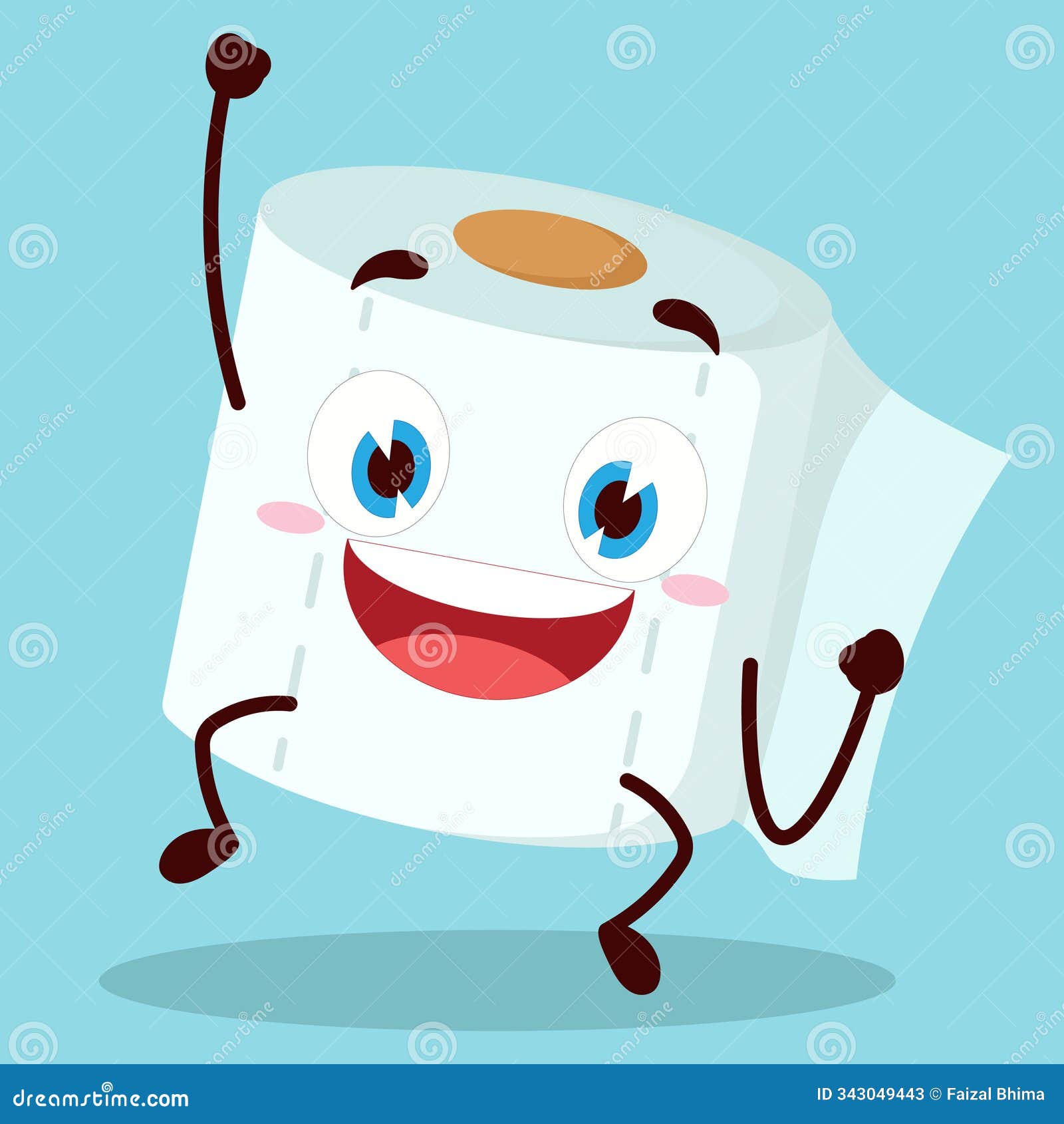 Cute Hurray Victory Expression of Toilet Paper Character Stock Vector ...