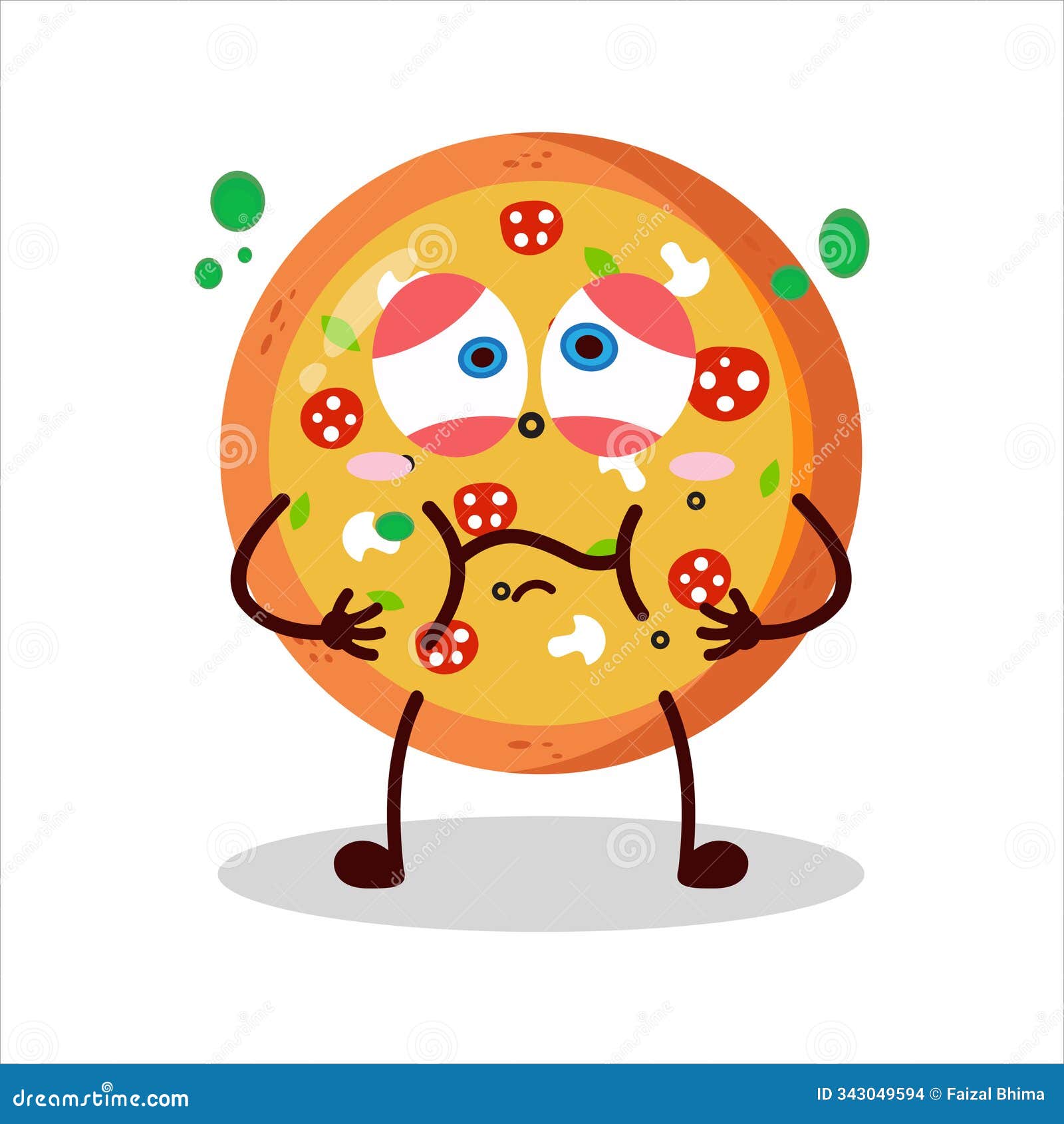 Cute Sick Expression Of Red Bean Character Cartoon Vector ...