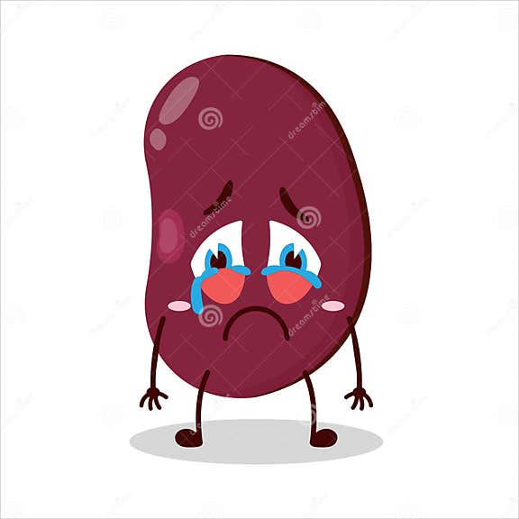 Cute Cry Expression of Red Bean Character Stock Vector - Illustration ...