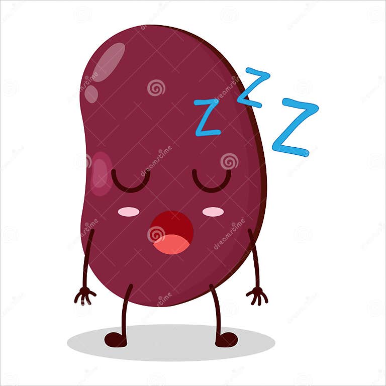 Cute Rest Expression of Red Bean Character Stock Vector - Illustration ...