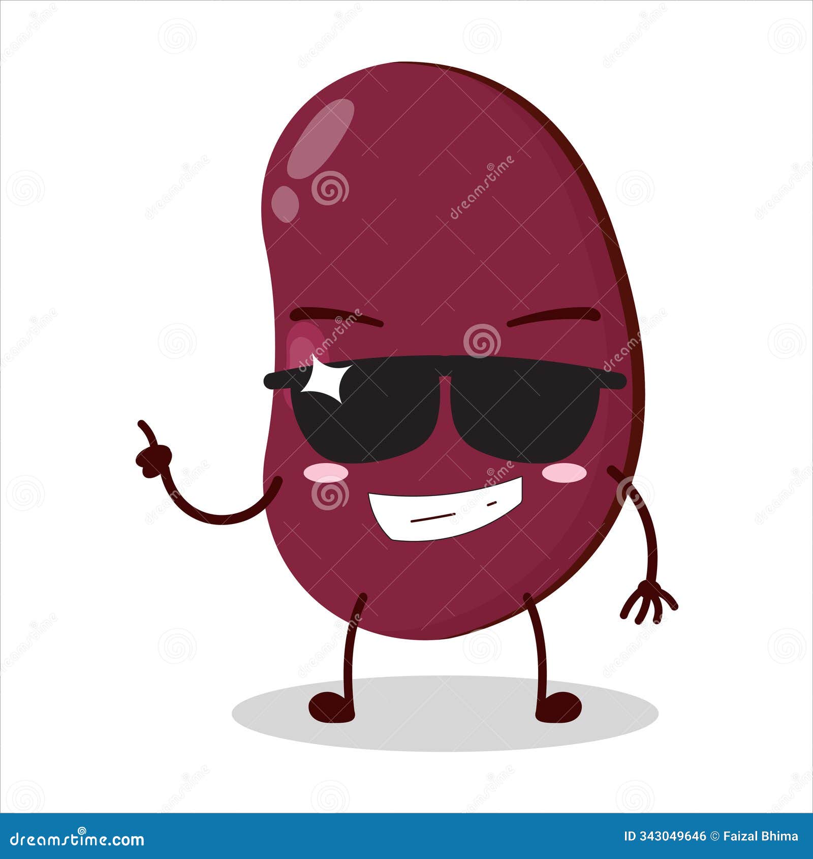 Cute Cool Expression of Mung Bean Wear Sunglasses Cartoon Character ...