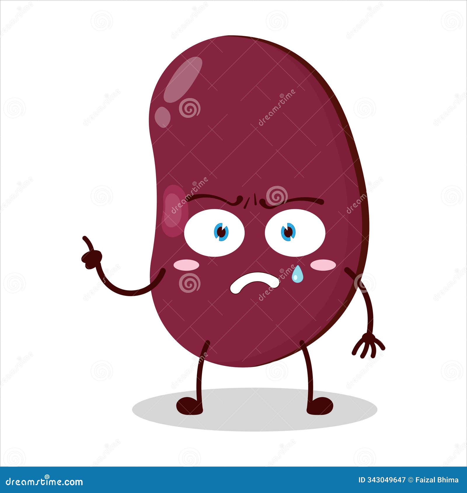 Cute Weird Expression Of Red Bean Character Cartoon Vector ...