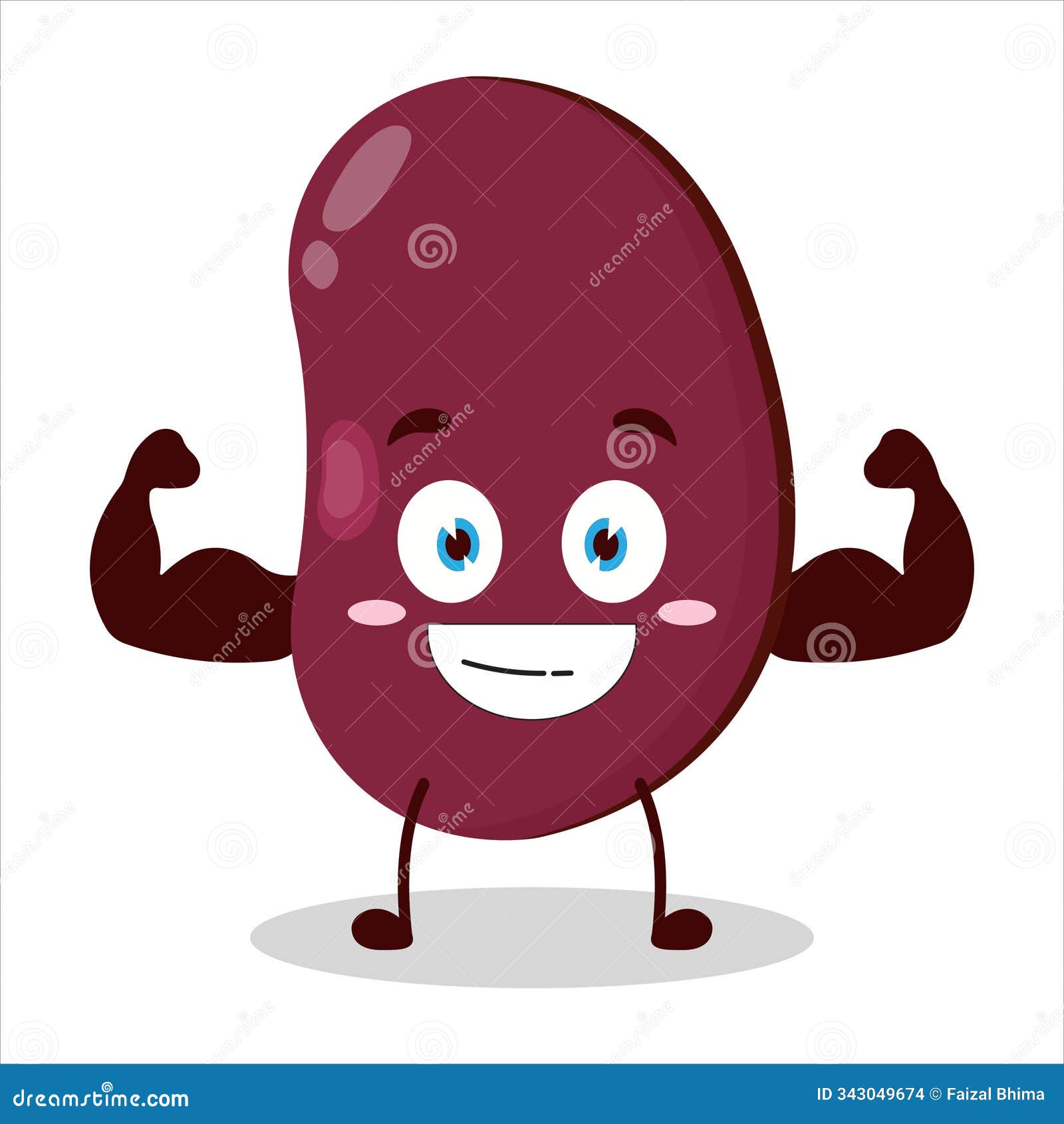 Cute Masculine Healthy Athlete Expression Of Red Bean Character Vector ...
