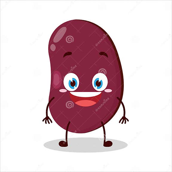 Cute Happy Expression of Red Bean Character Stock Vector - Illustration ...