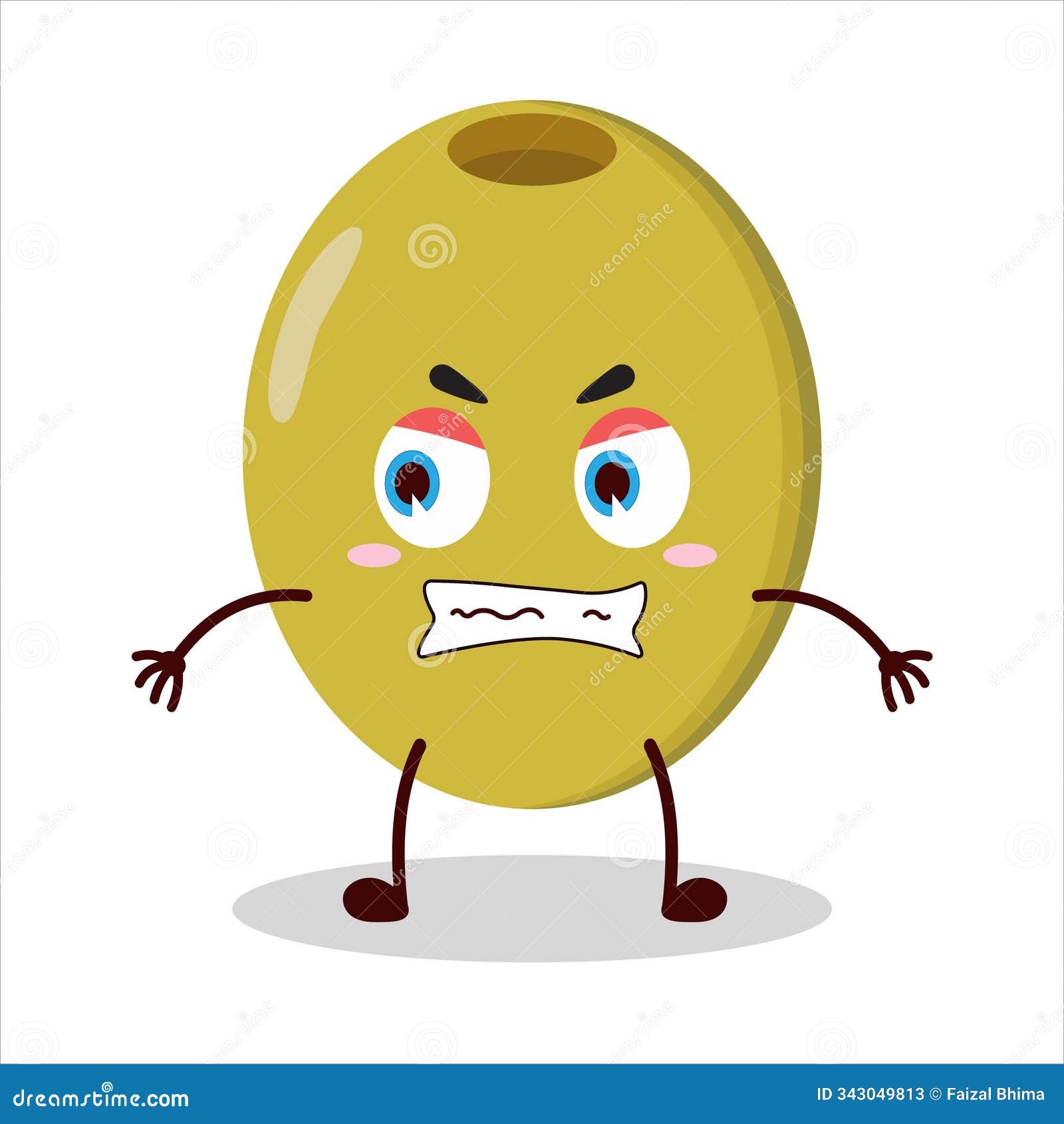 Cute Angry Expression of Olive Character Stock Vector - Illustration of ...