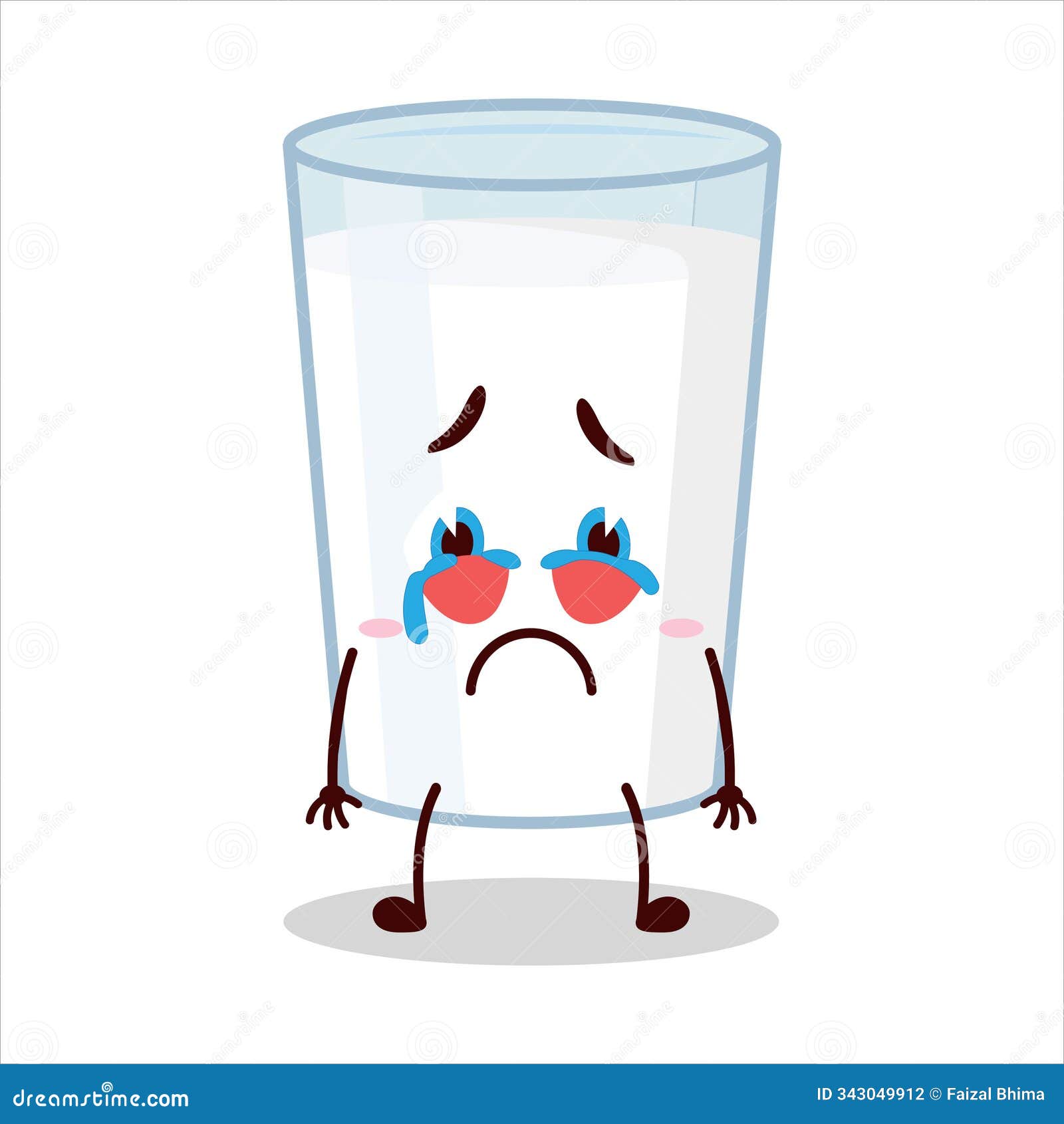 Cute Cry Expression of Milk Character Stock Vector - Illustration of ...