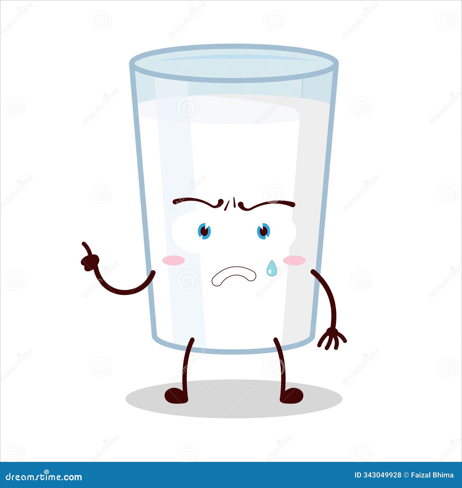 Cute Weird Expression of Milk Character Stock Vector - Illustration of ...