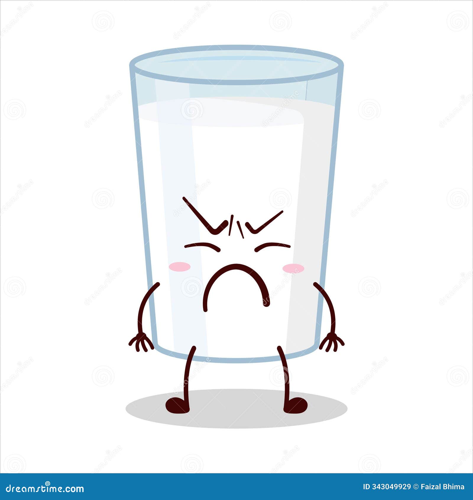 Cute Annoyed Expression of Milk Character Stock Vector - Illustration ...