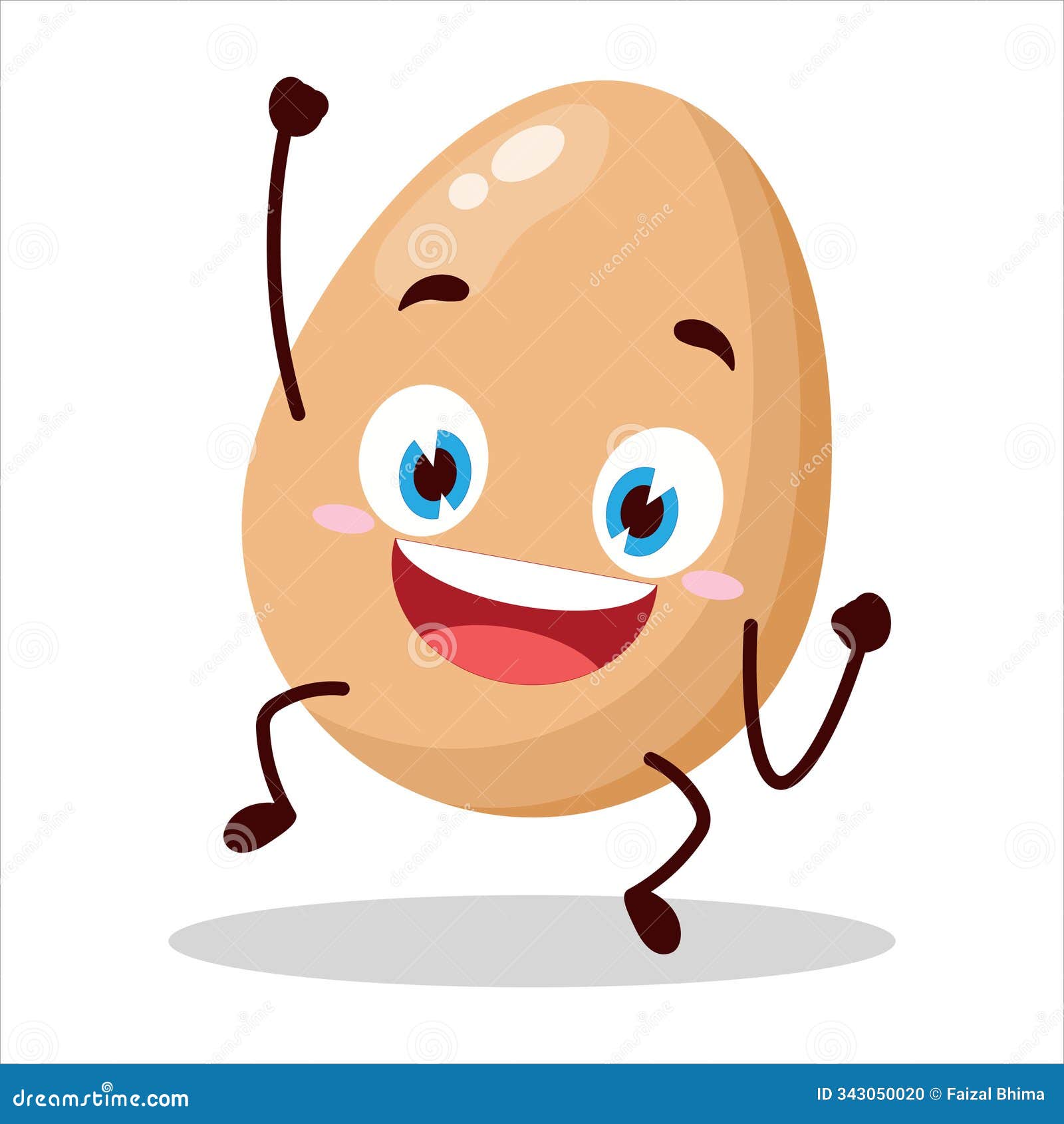 Cute Hurray Victory Expression of Egg Character Stock Vector ...