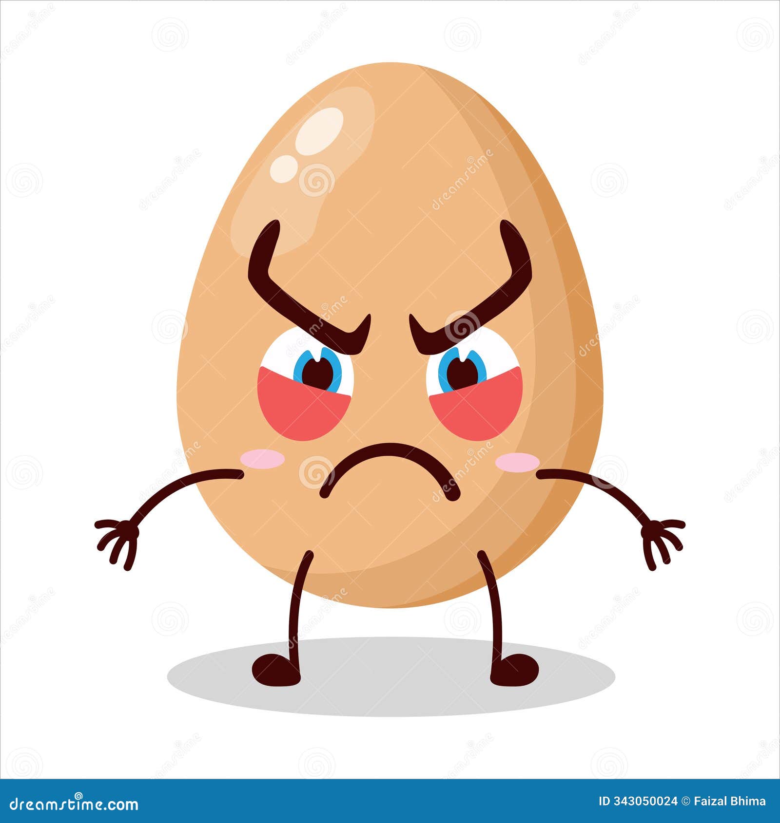 Cute Provoked Expression of Egg Character Stock Vector - Illustration ...