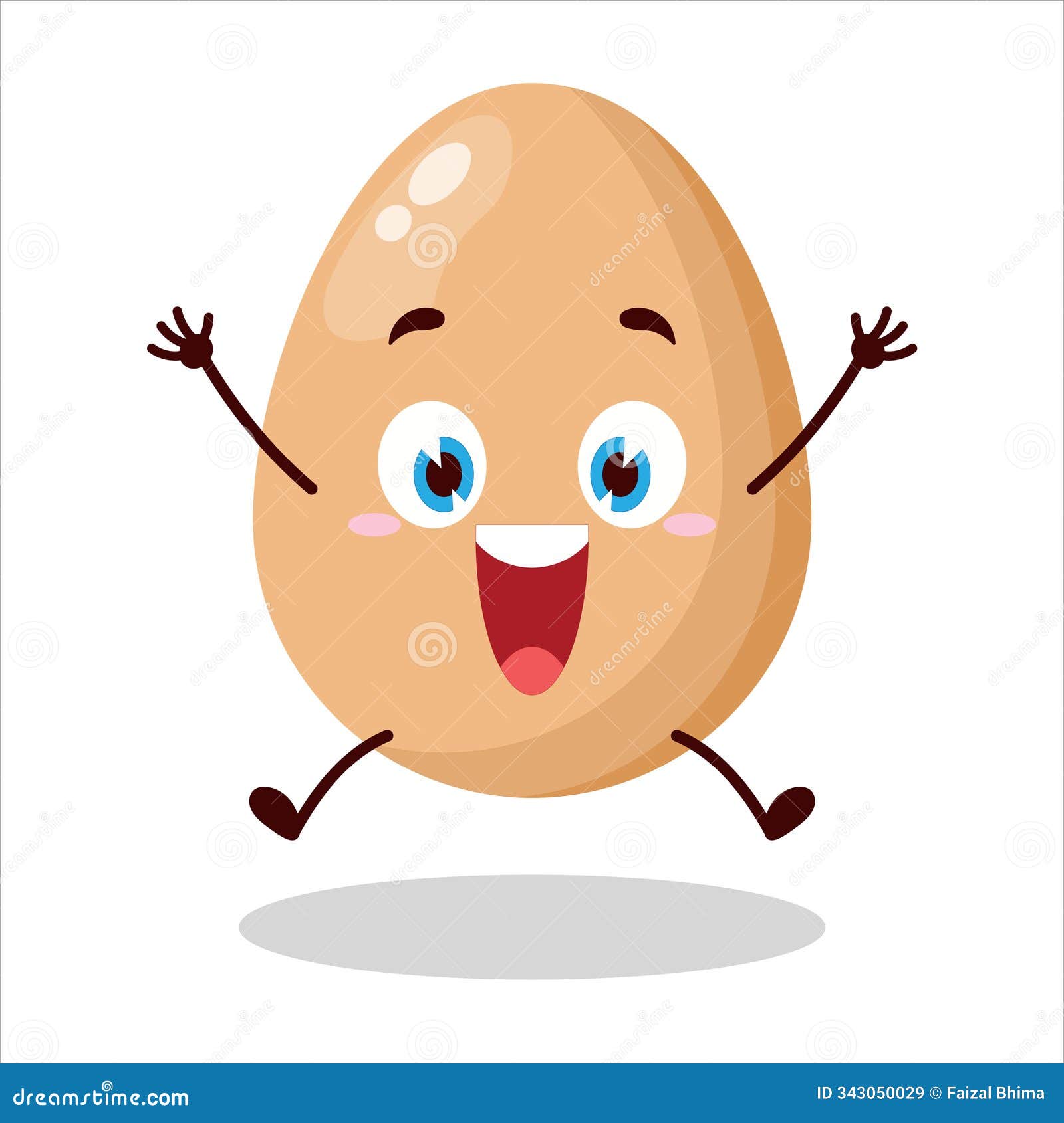 Cute Celebration Jump Expression of Egg Character Stock Vector ...