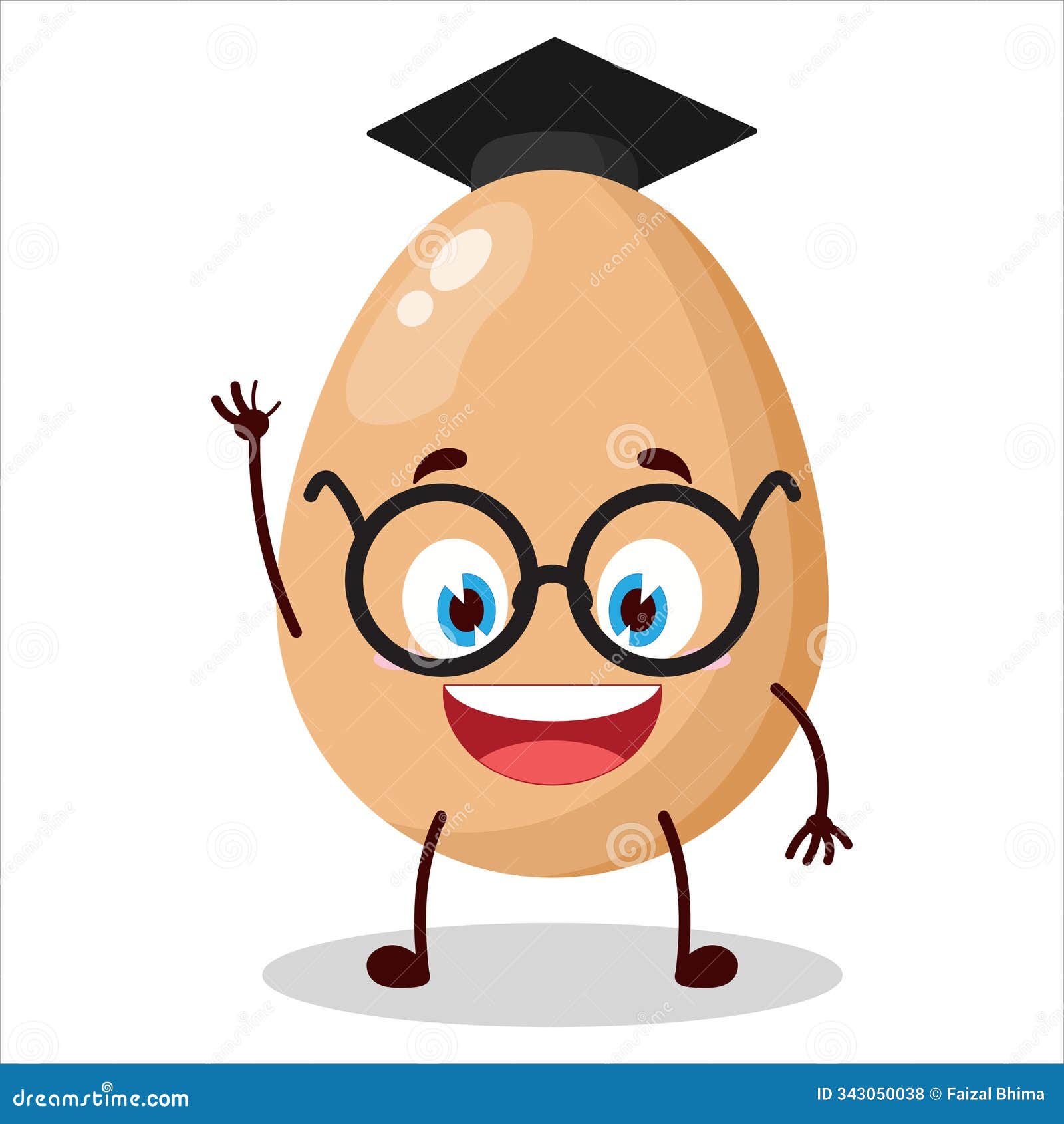 Cute Graduation College Student Expression of Egg Character Stock ...