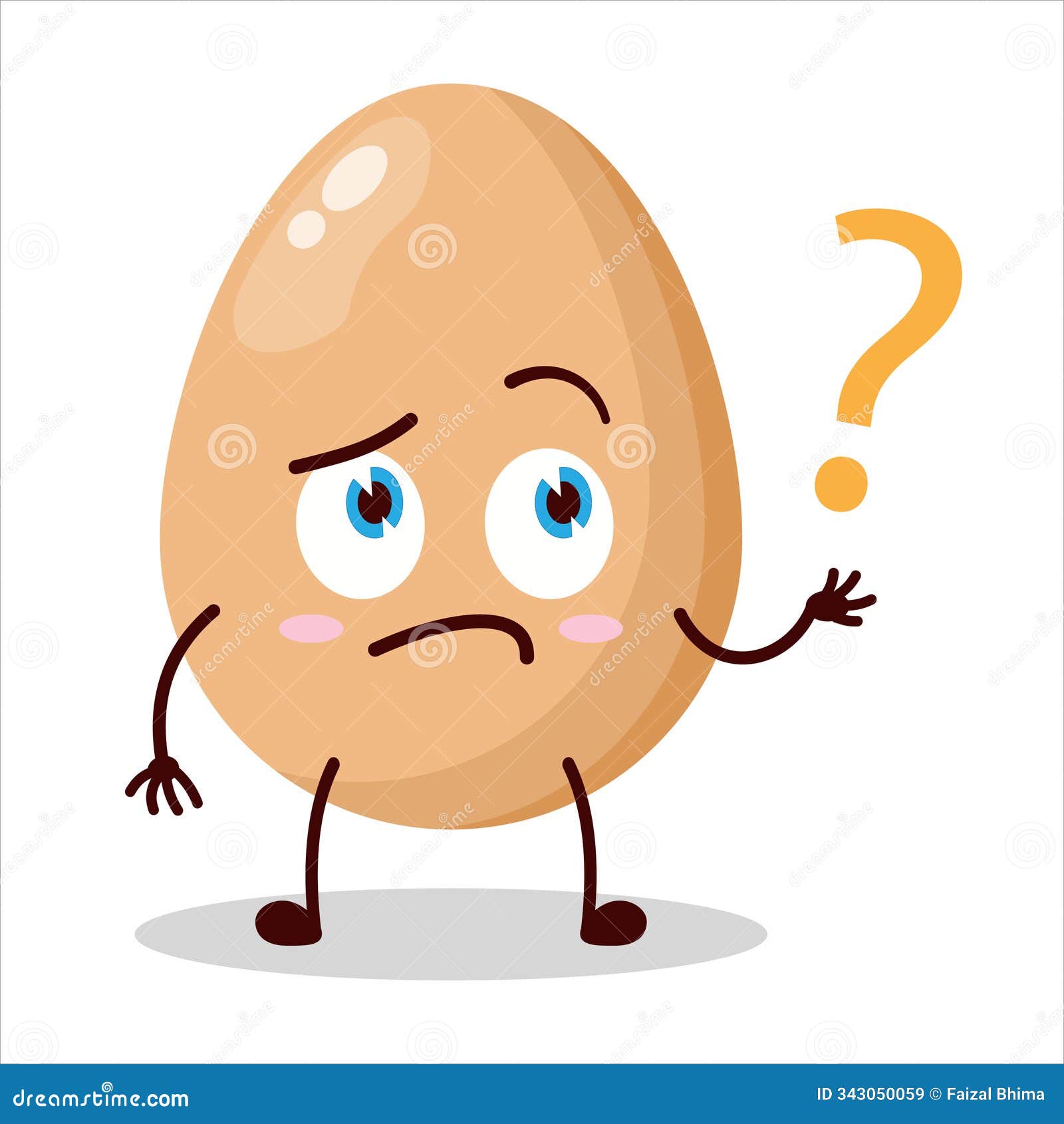Cute Curious Expression of Egg Character Stock Vector - Illustration of ...