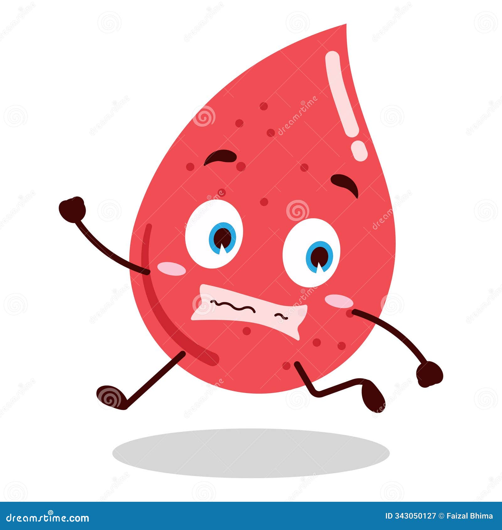 Cute Terrified Running Expression of Blood Character Stock Vector ...