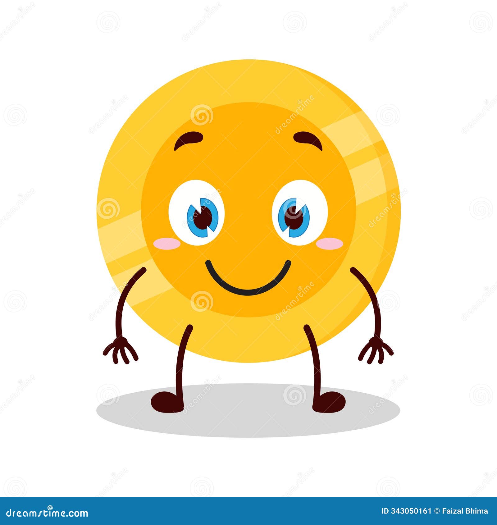 Cute Smile Expression of Coin Cartoon Character Stock Vector ...