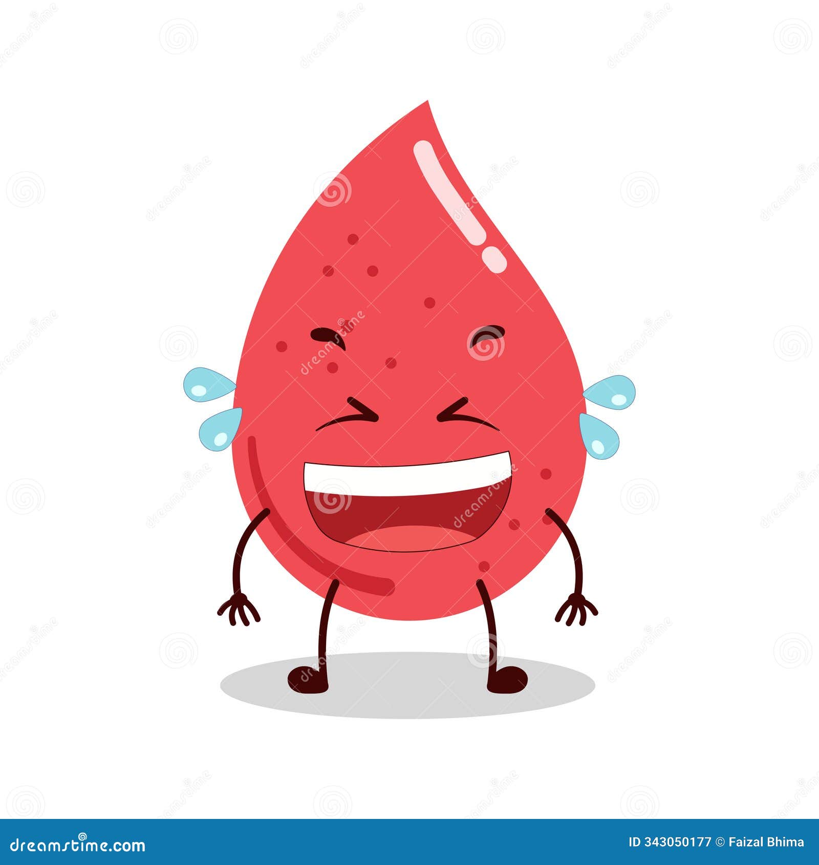 Cute Laugh Out Loud Expression of Blood Character Stock Vector ...