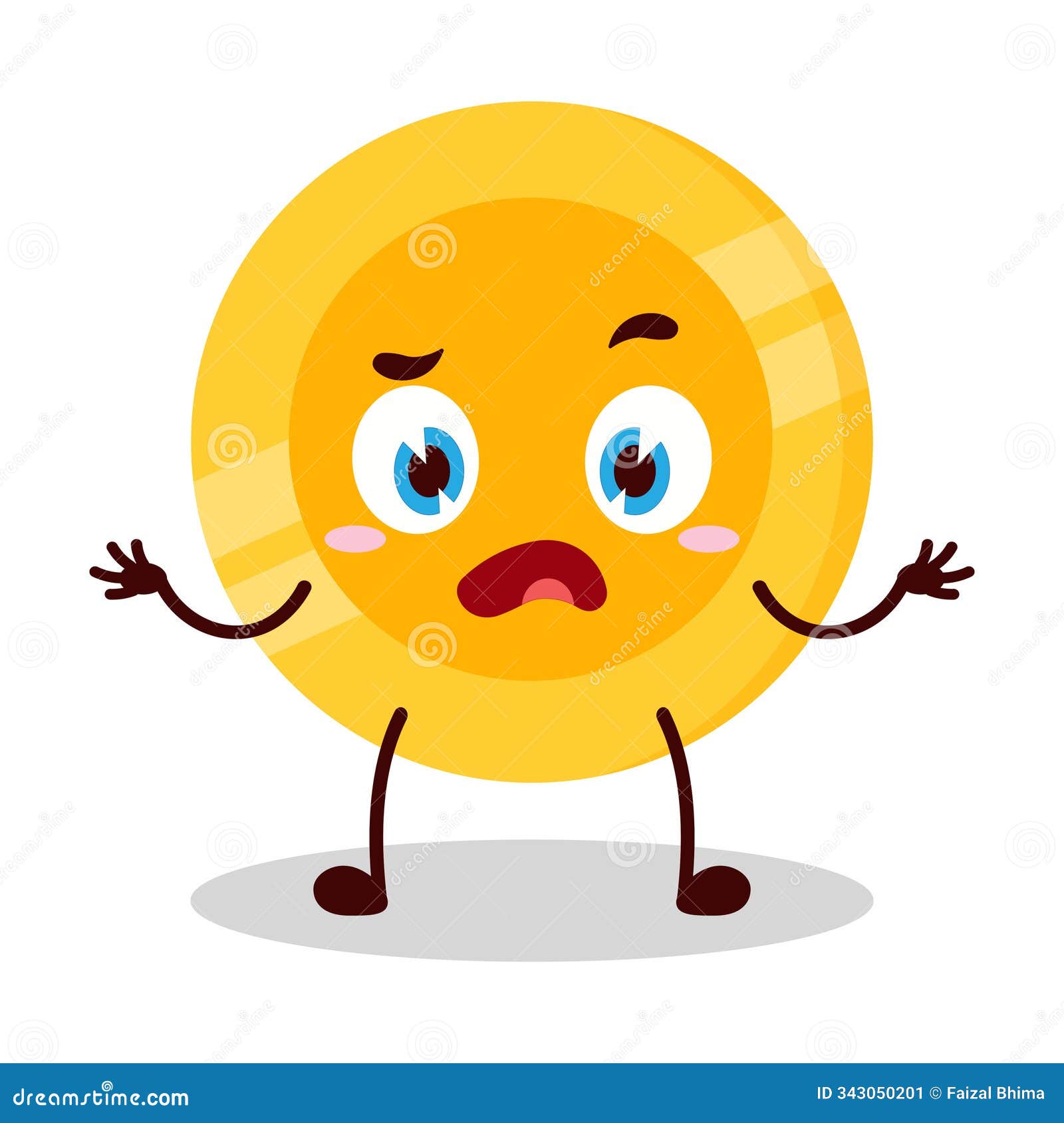 Cute Don T Know Expression of Coin Cartoon Character Stock Vector ...