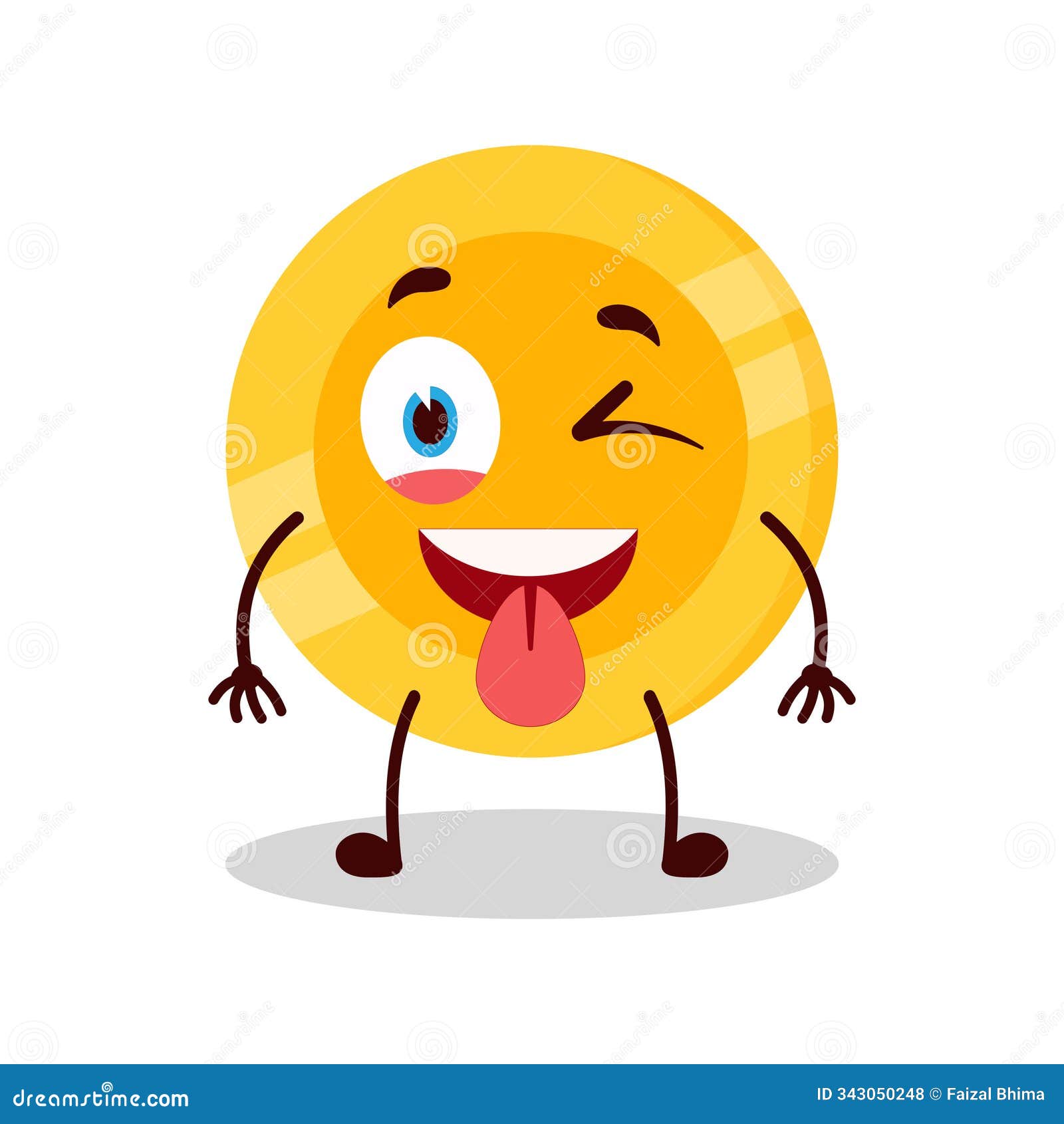 Cute Teased Expression of Coin Cartoon Character Stock Vector ...