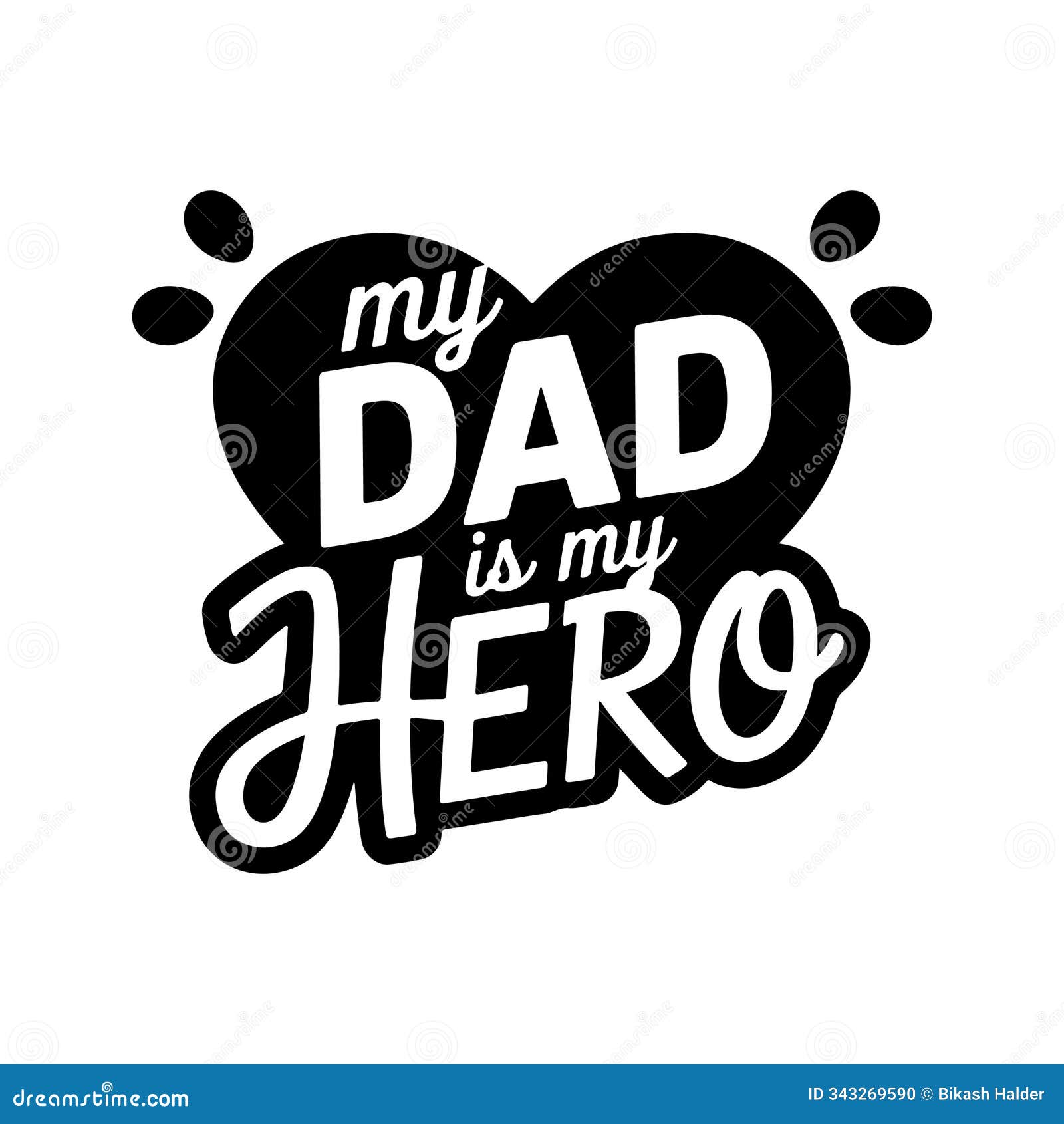 Bold Dad Typography Silhouette Vector Design Stock Illustration ...