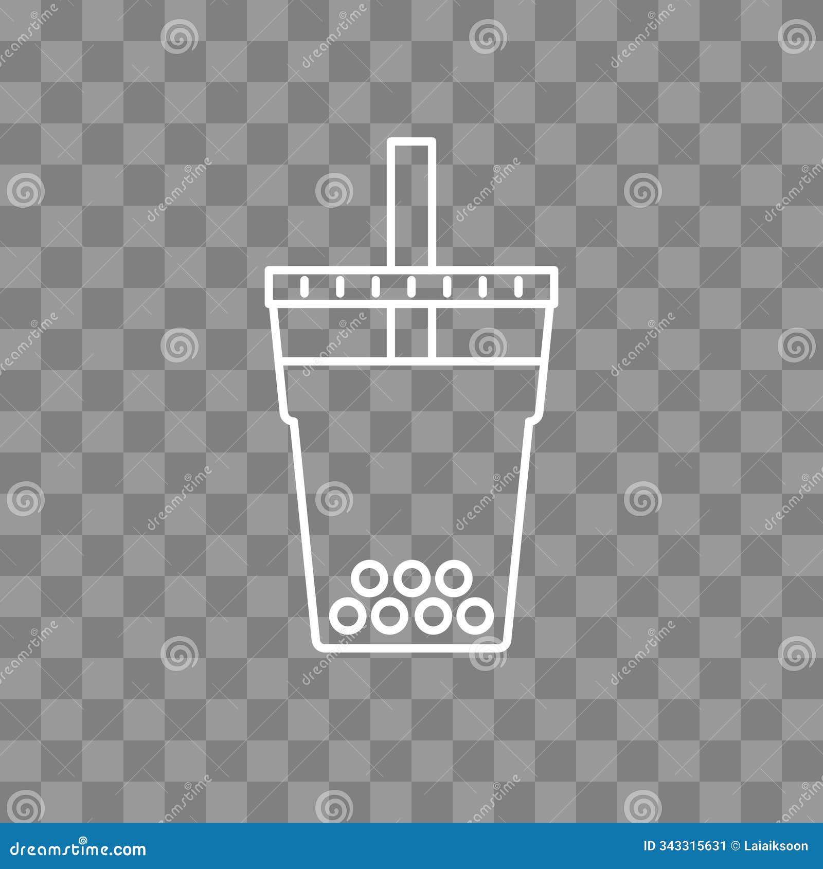 Bubble Tea Line Icon. Boba Tea with Tapioca Pearls. Asian Taiwanese ...