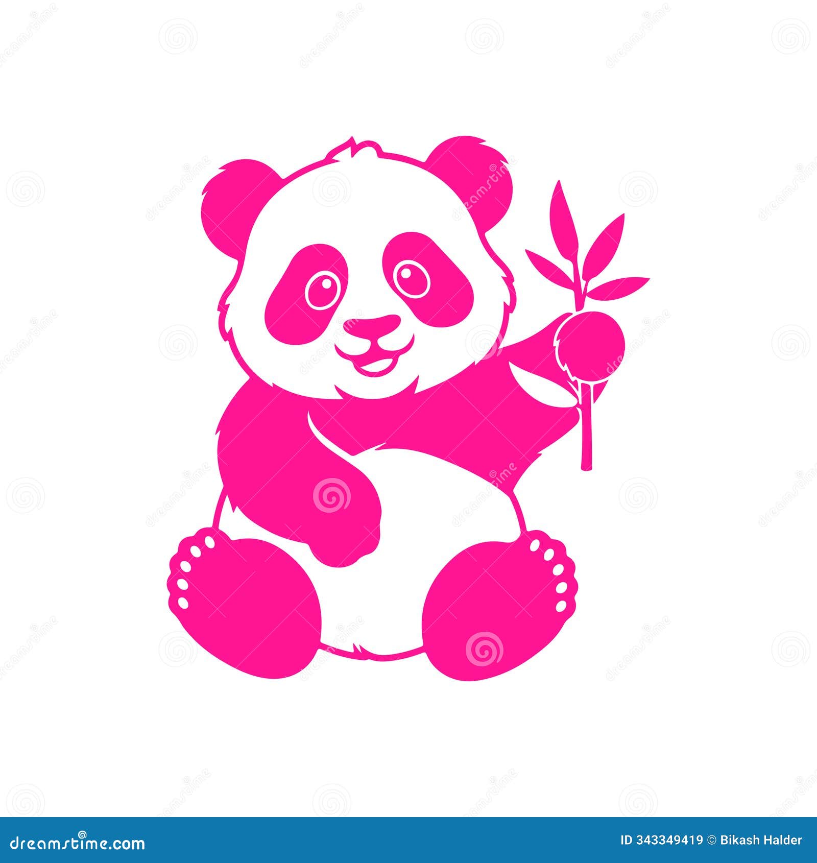 Stylish Panda Silhouette Vector Design Stock Illustration ...