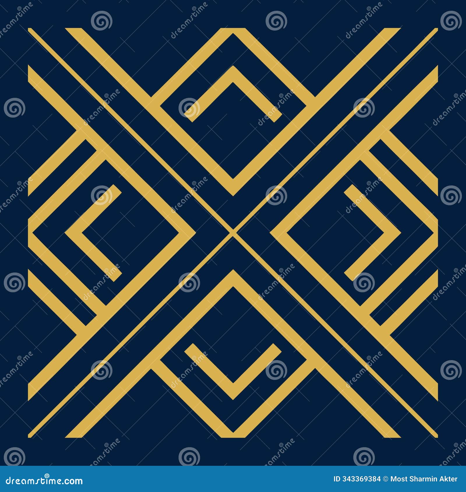 Elegant Geometric Art Deco Logo with Filigree Lines – Ornamental Design ...