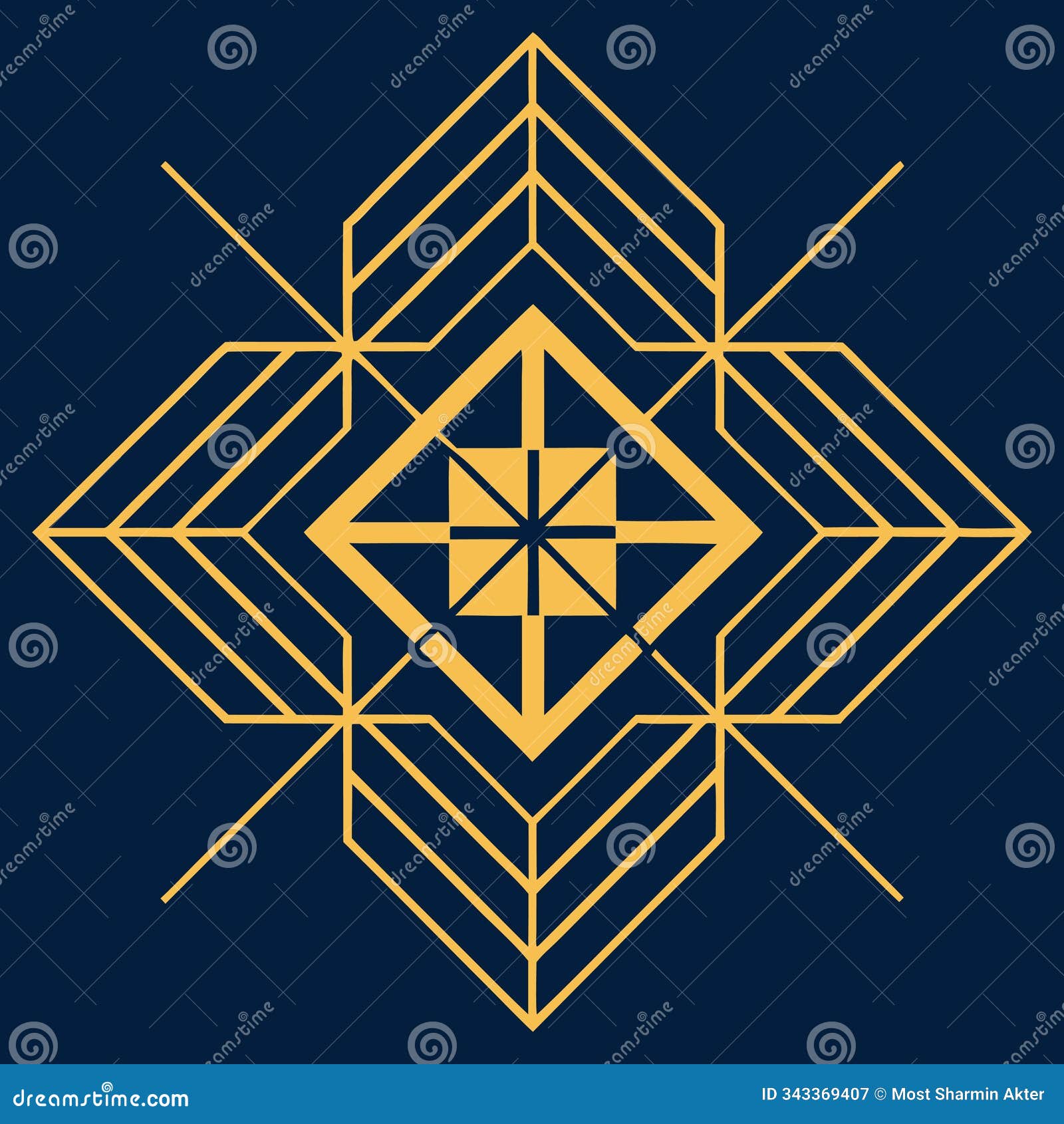 Elegant Geometric Art Deco Logo with Filigree Lines – Ornamental Design ...