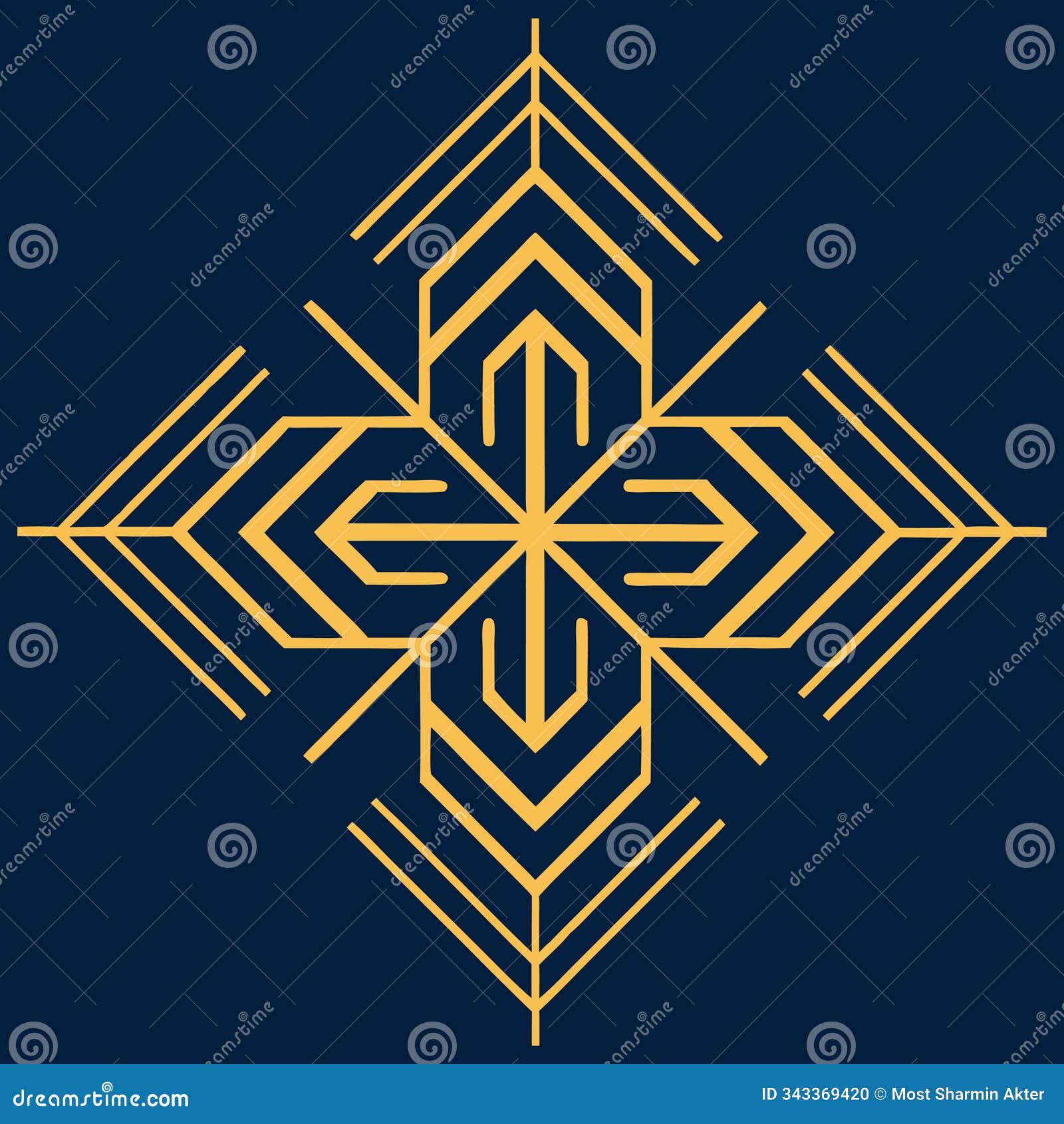 Elegant Geometric Art Deco Logo with Filigree Lines – Ornamental Design ...