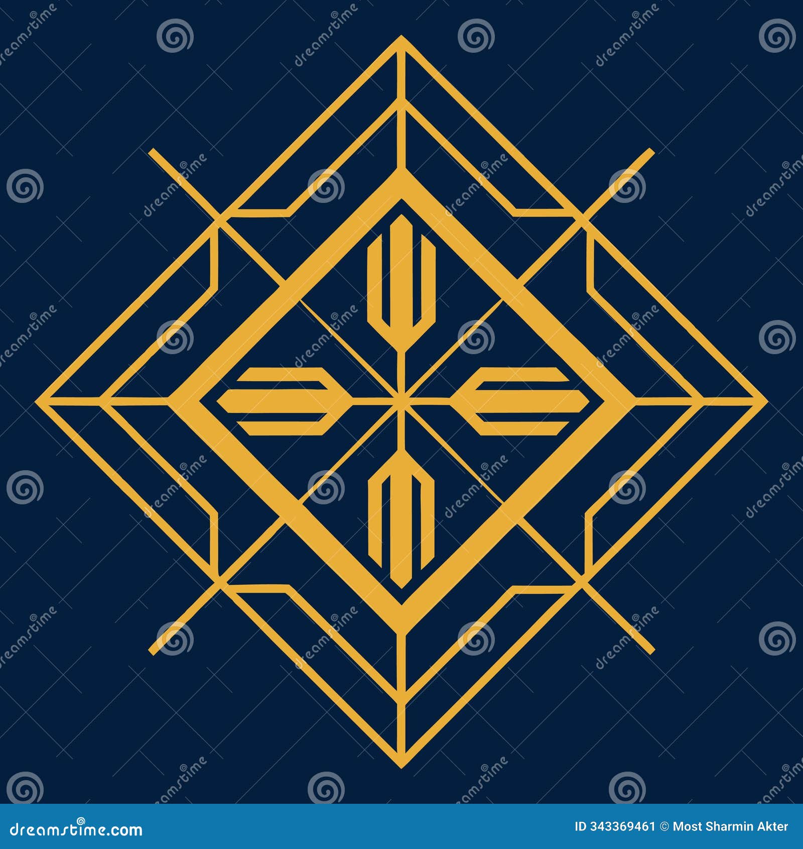 Elegant Geometric Art Deco Logo with Filigree Lines – Ornamental Design ...