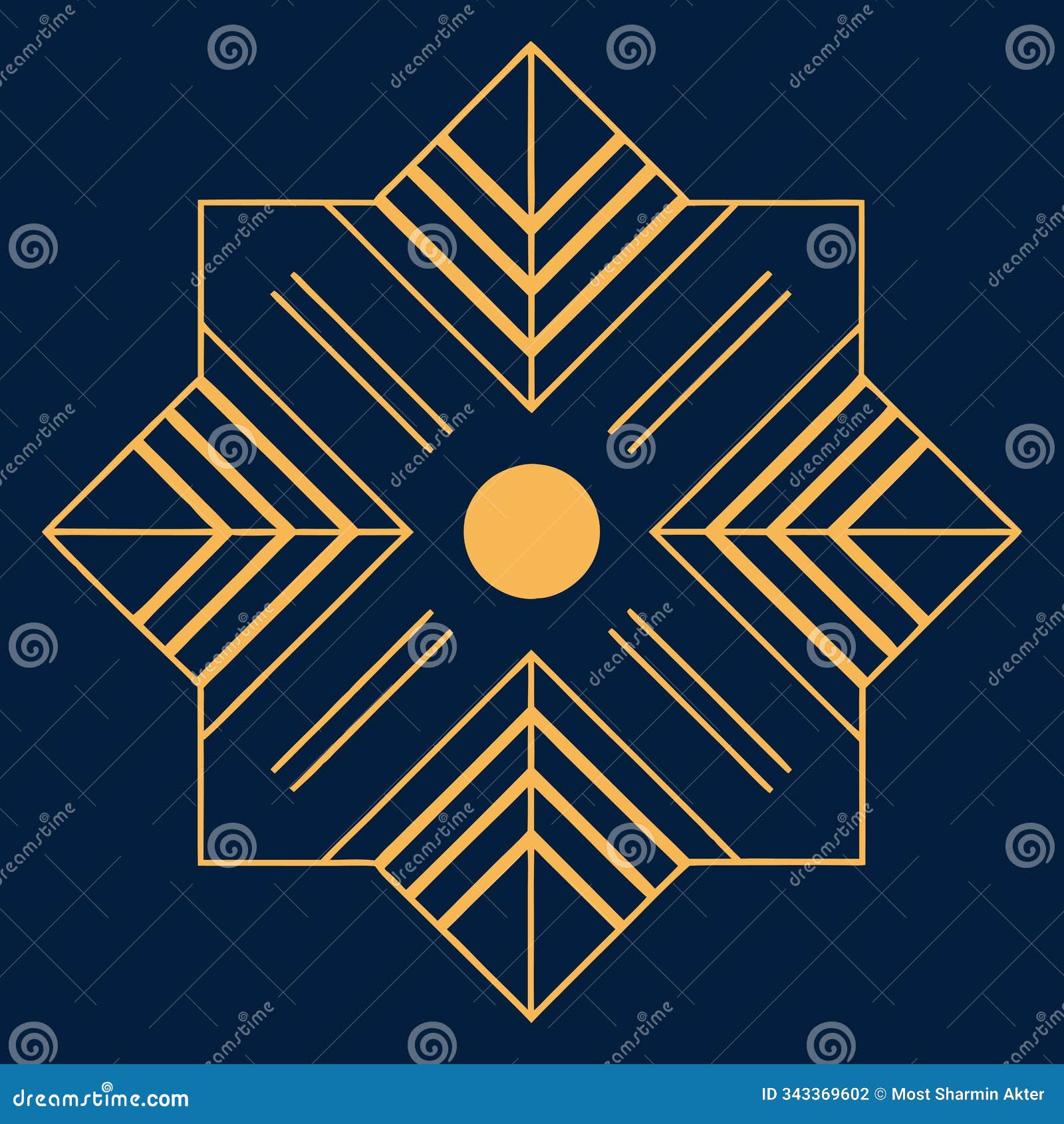 Elegant Geometric Art Deco Logo with Filigree Lines – Ornamental Design ...