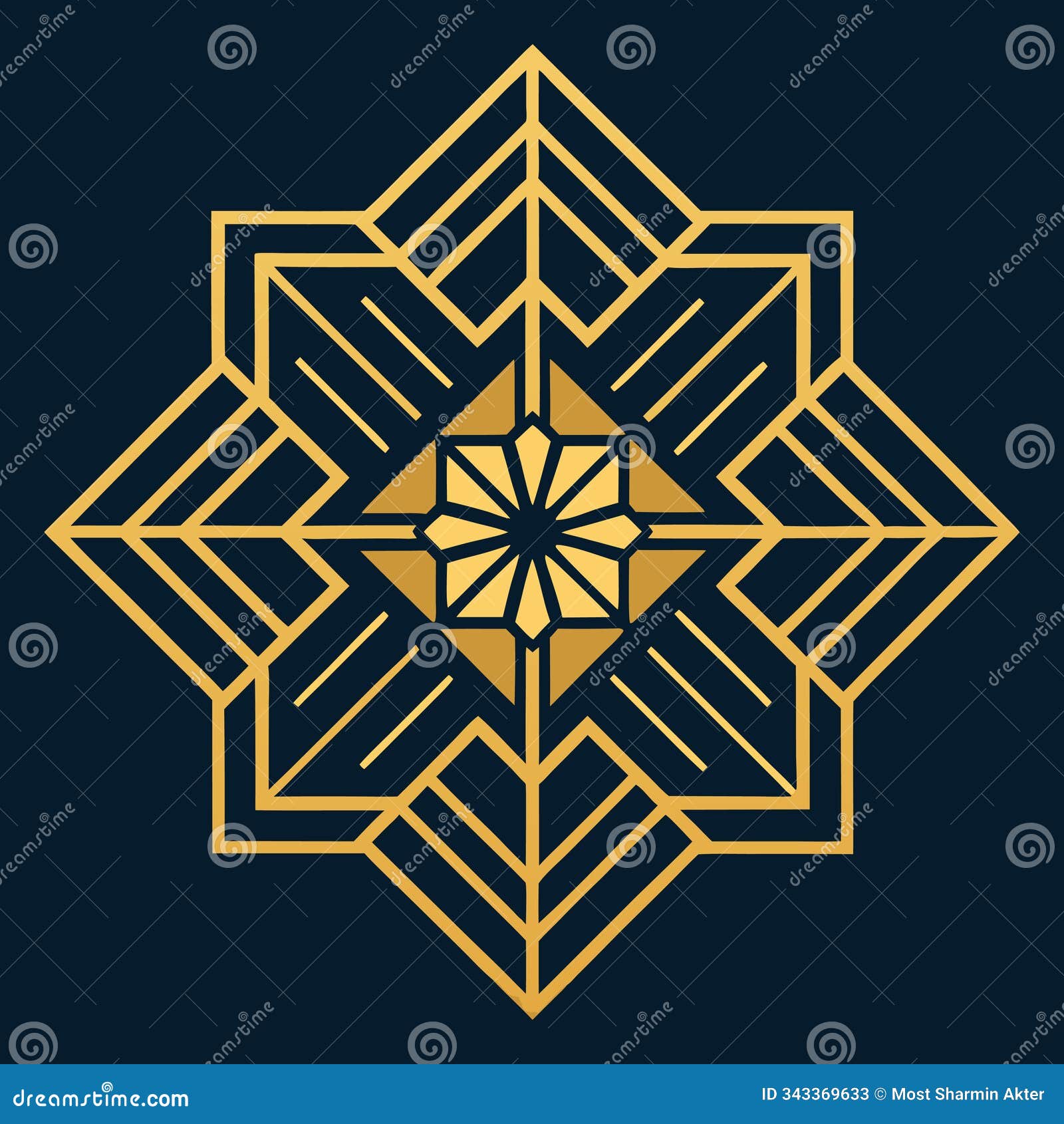 Elegant Geometric Art Deco Logo with Filigree Lines – Ornamental Design ...