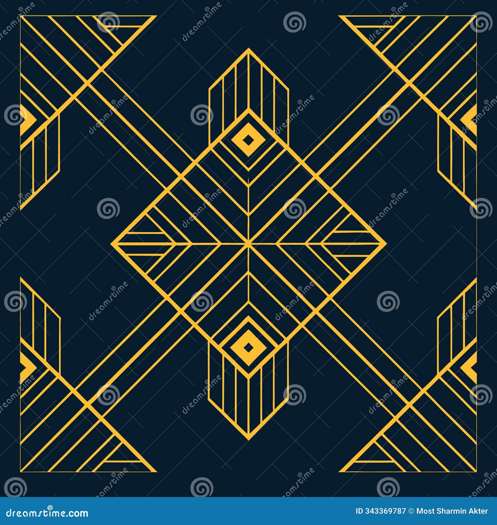 Elegant Geometric Art Deco Logo with Filigree Lines – Ornamental Design ...