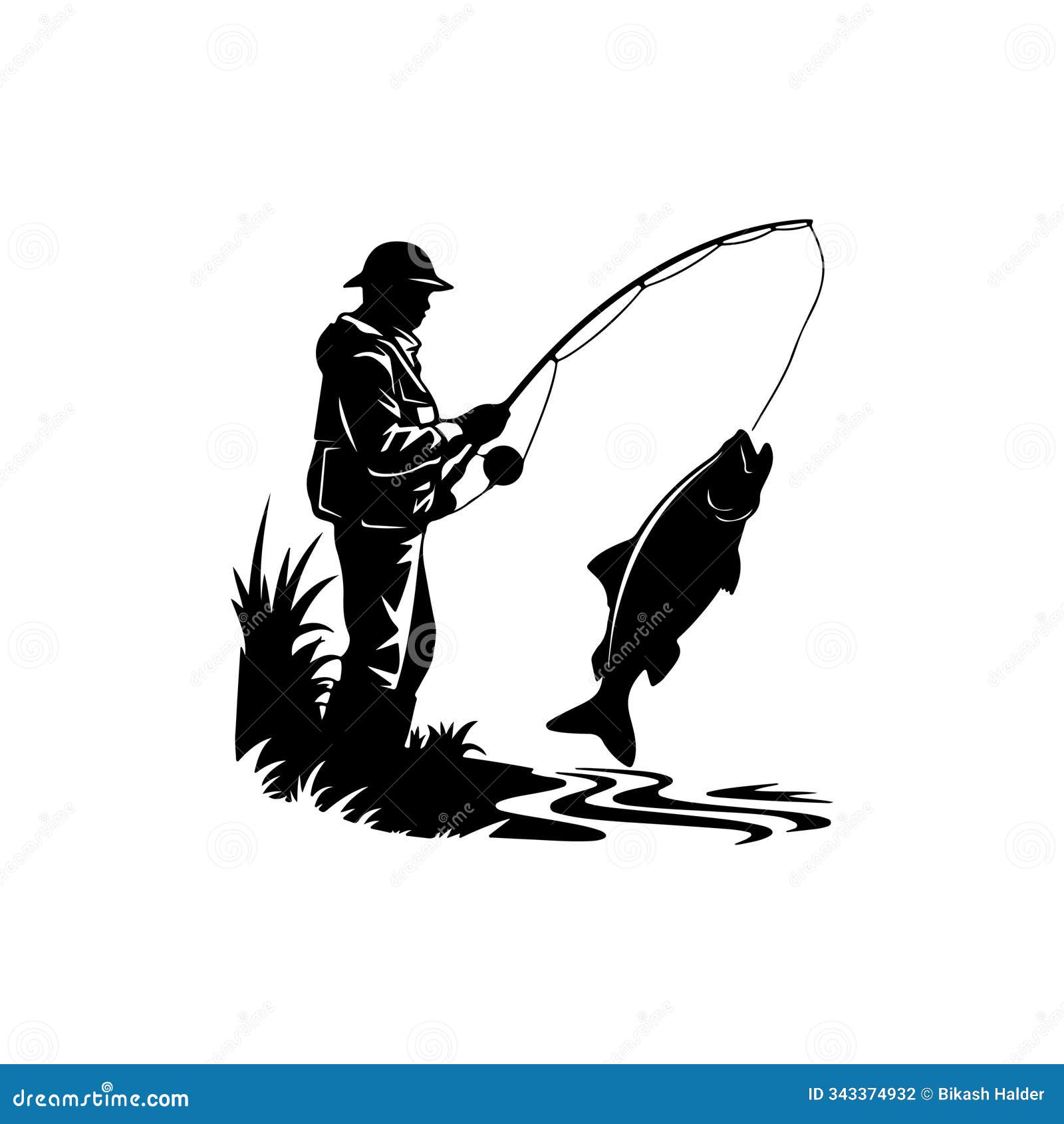 Versatile Fishing Silhouettes Vector Art Stock Illustration ...