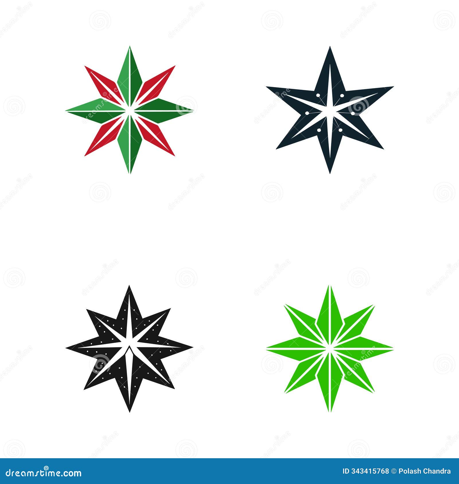 Star Designs Showcasing Various Color Combinations for Decorative ...