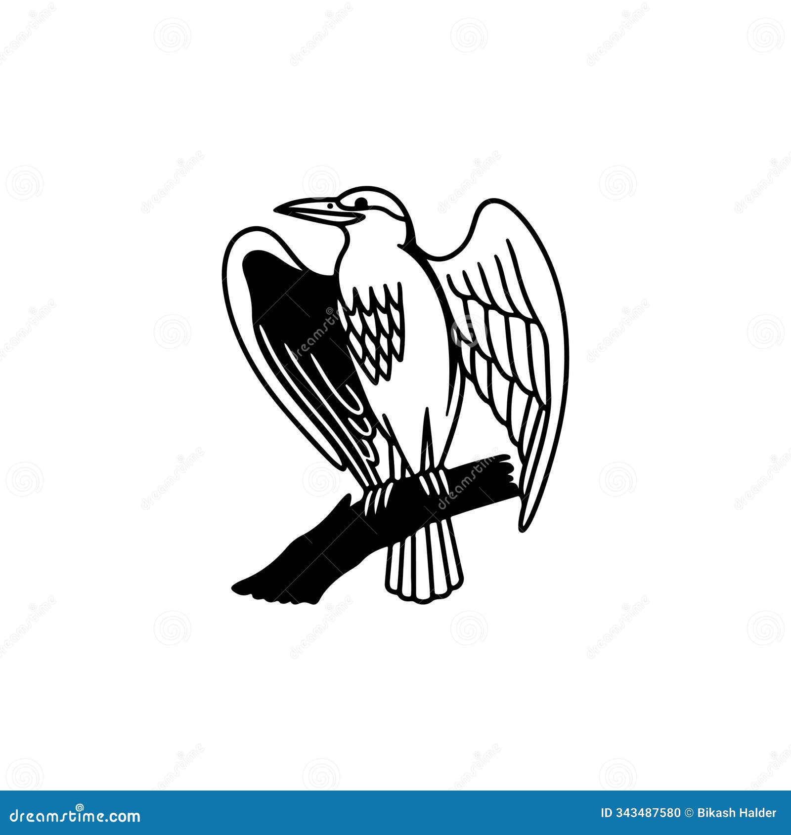 Elegant Bird Silhouette Vector Artwork Stock Vector - Illustration of ...