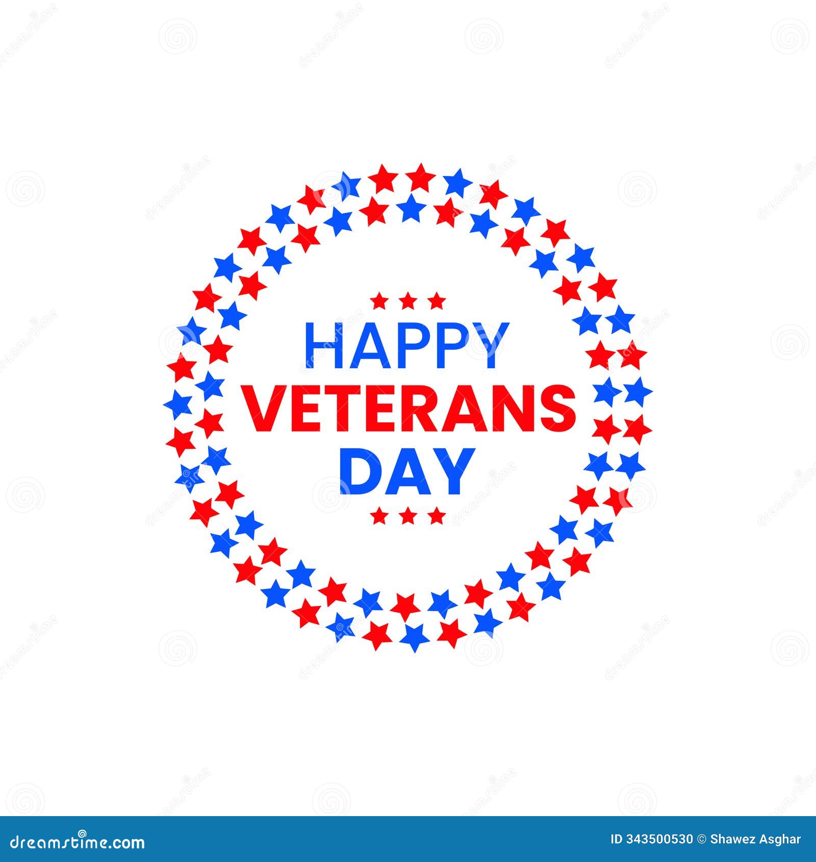 Happy Veterans Day Typography Stars Rounded Logo for United Sates ...