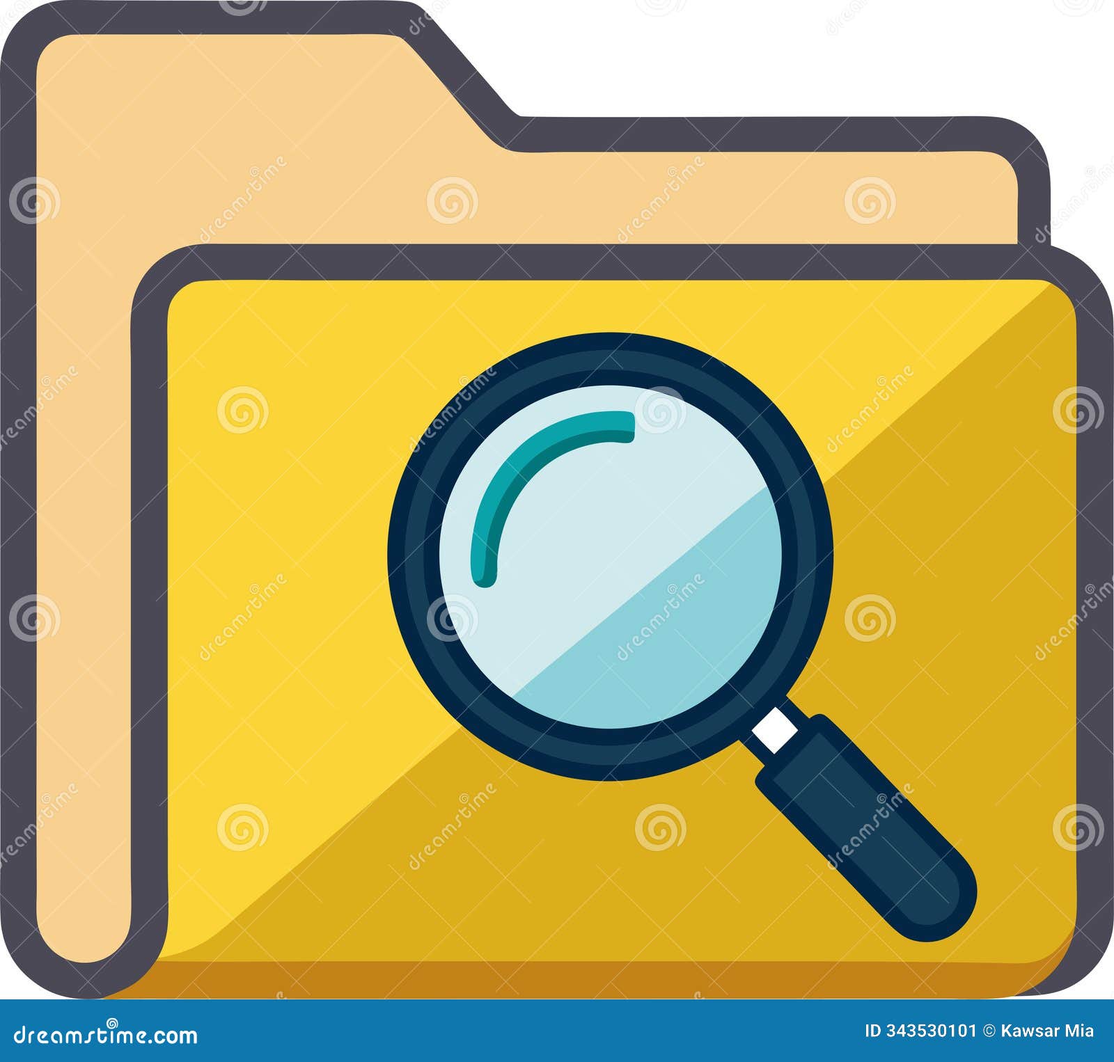 Folder search icon stock illustration. Illustration of clarity - 343530101