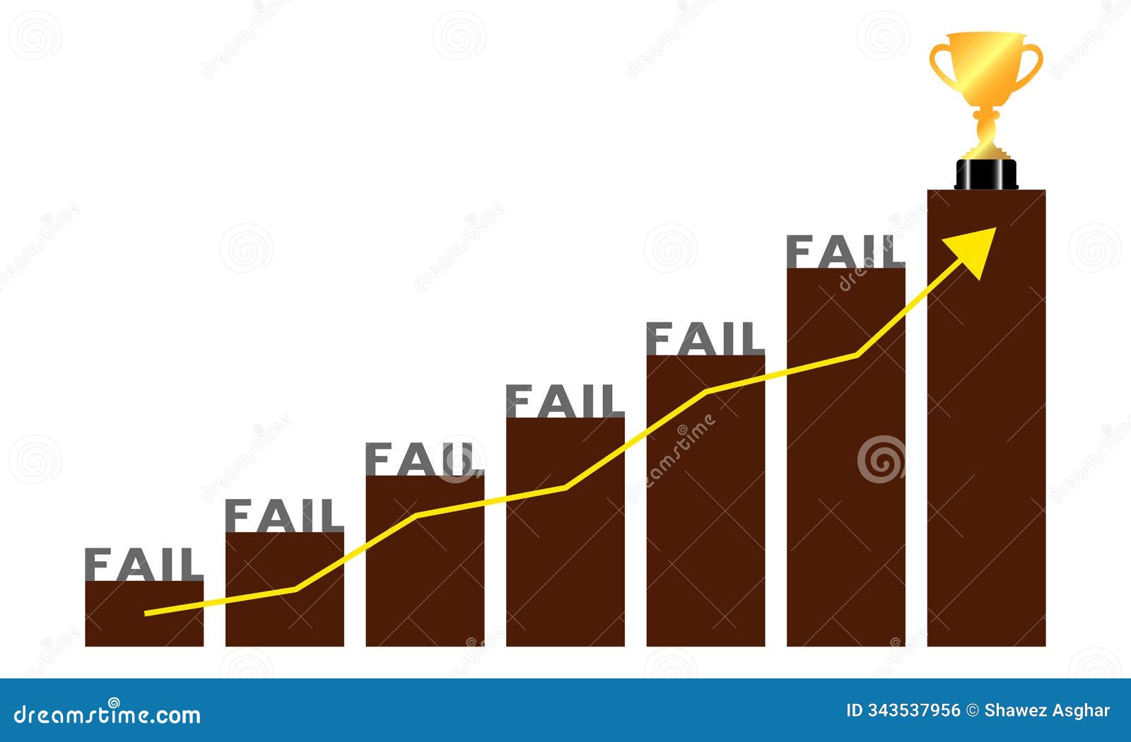 Fail To Success Motivational Inspirational Vector Art Illustration with ...