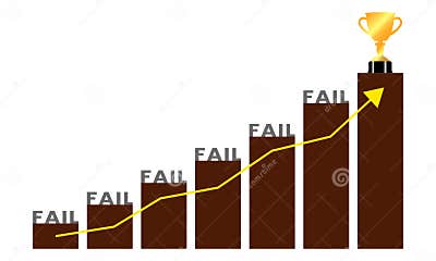 Fail To Success Motivational Inspirational Vector Art Illustration with ...
