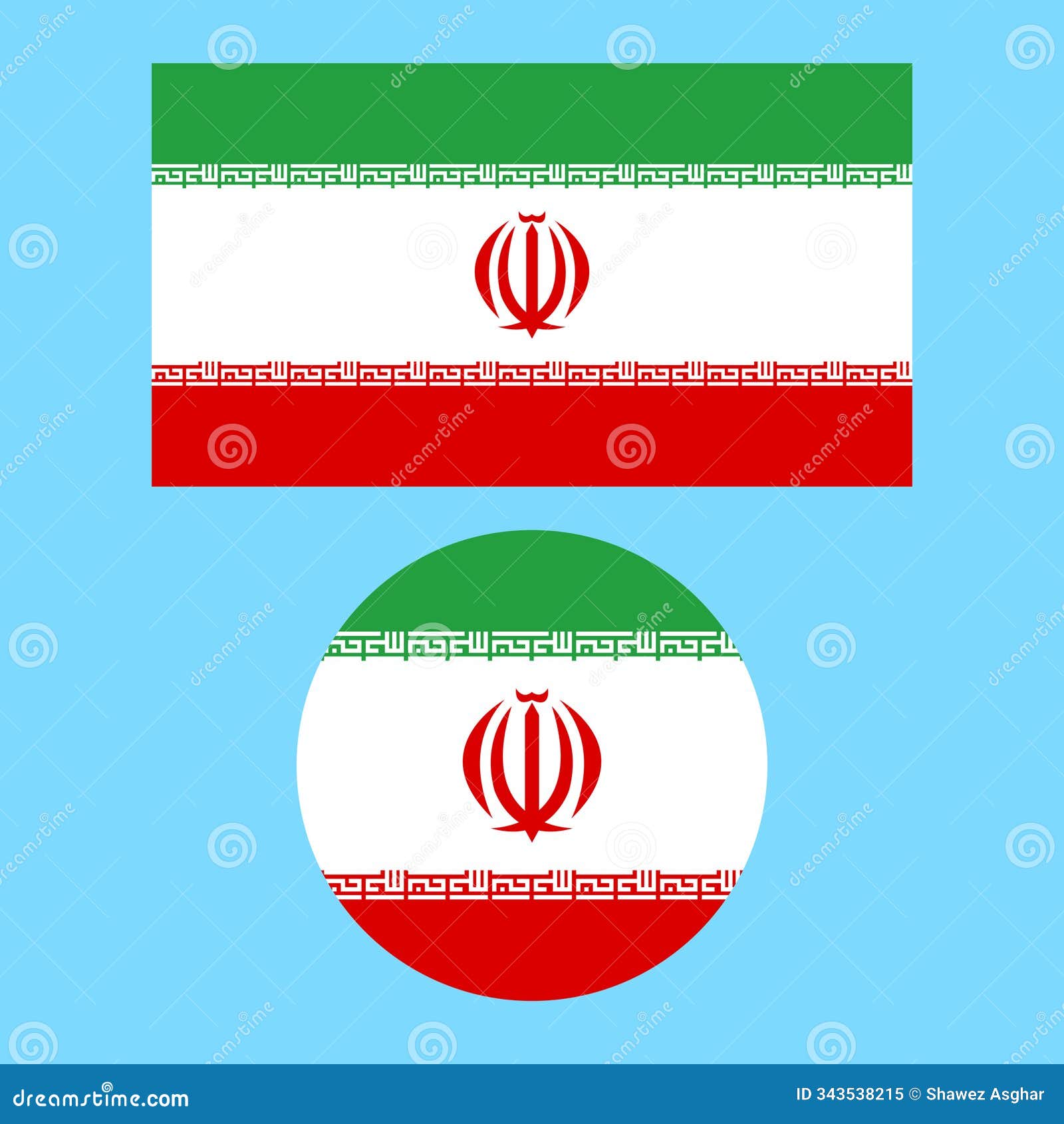 National Flag of Iran Vector Illustration. Iranian Country Flag in ...