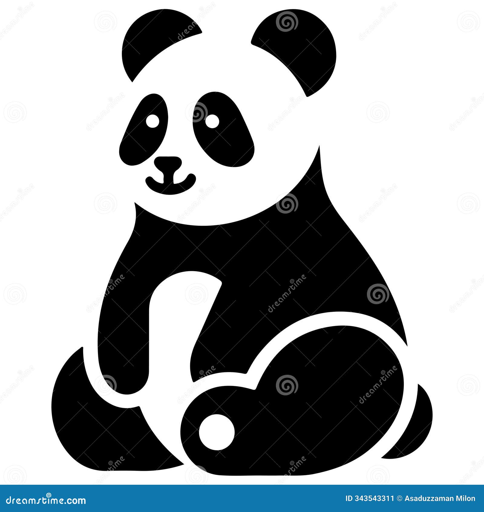 Cute Panda Vector Icon Illustration Isolated on White Background Stock ...