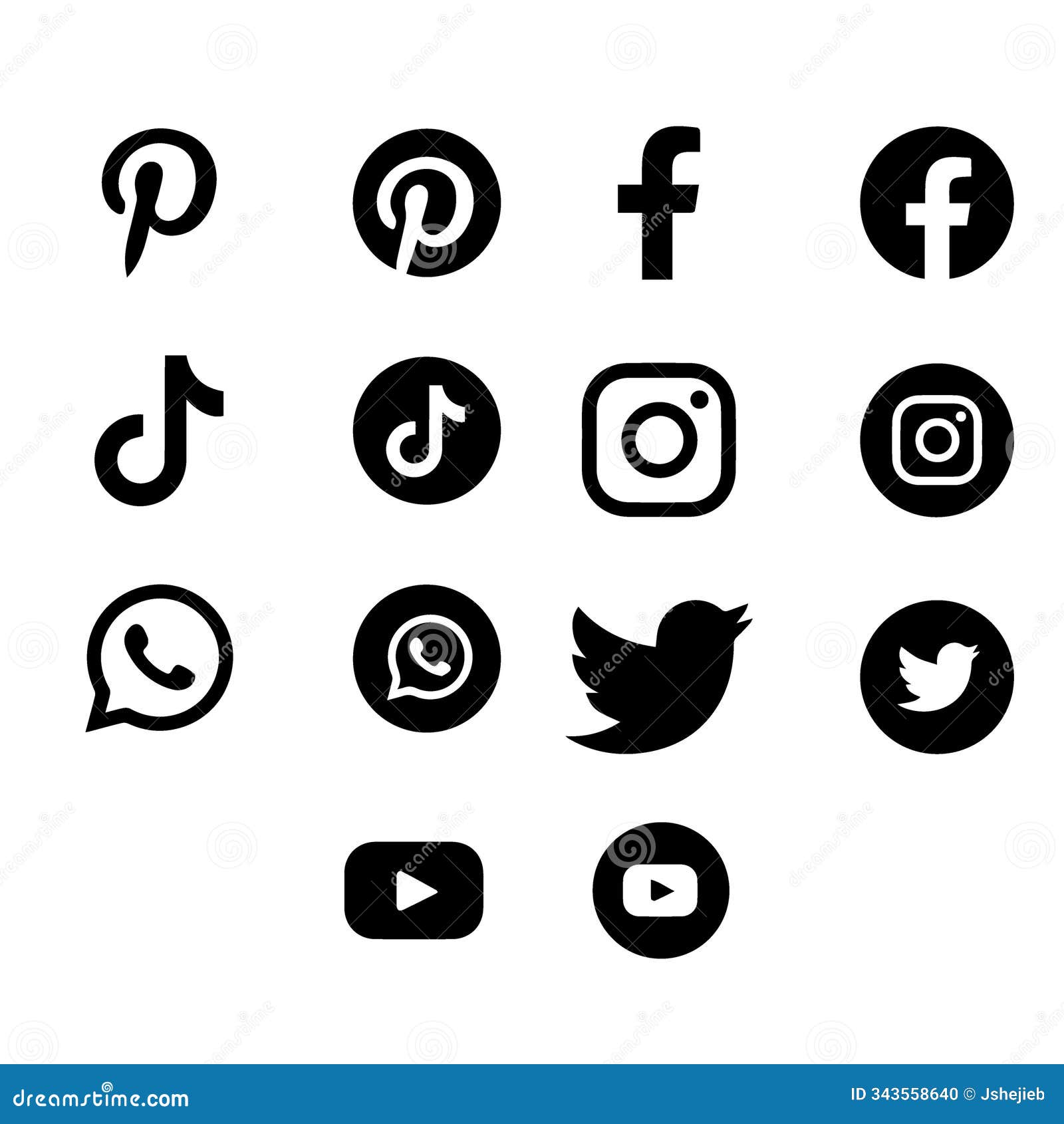 Professional Social Media Icons, Symbols, Popular Social Network Logo ...