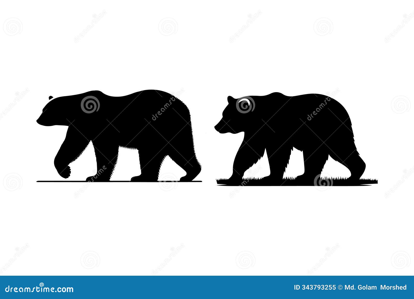 Bear silhouette 1 stock illustration. Illustration of activity - 343793255