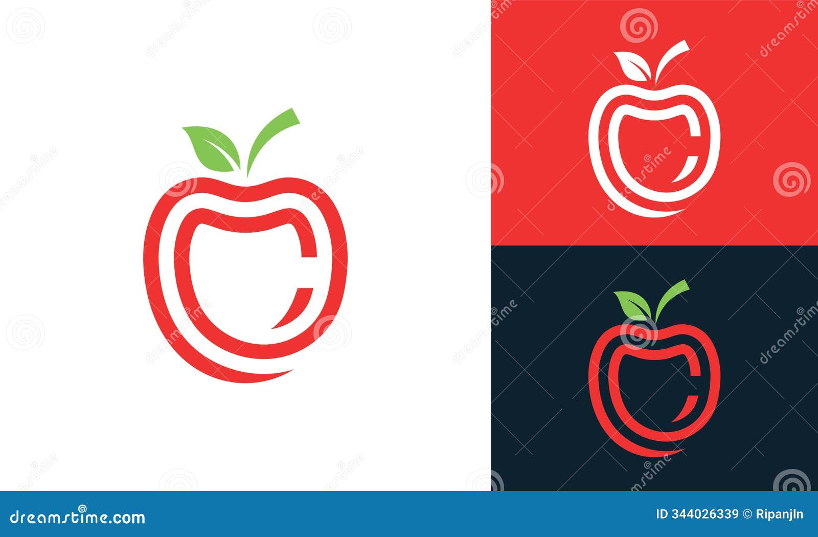 Creative Letter C, Cherry, Apple, Logo Design Inspiration Stock ...