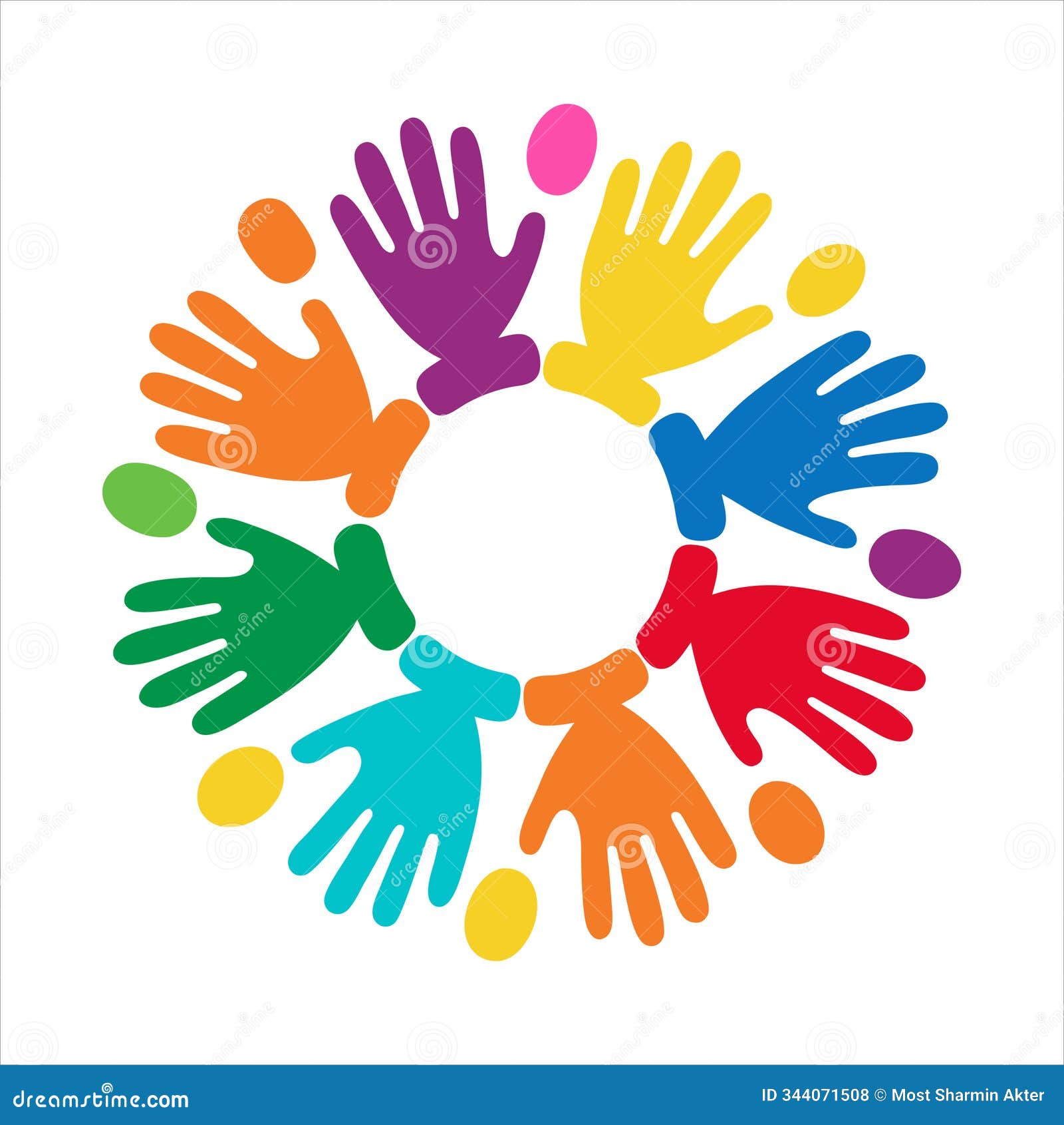 Colorful Hands Vector Illustration Collection Stock Vector ...