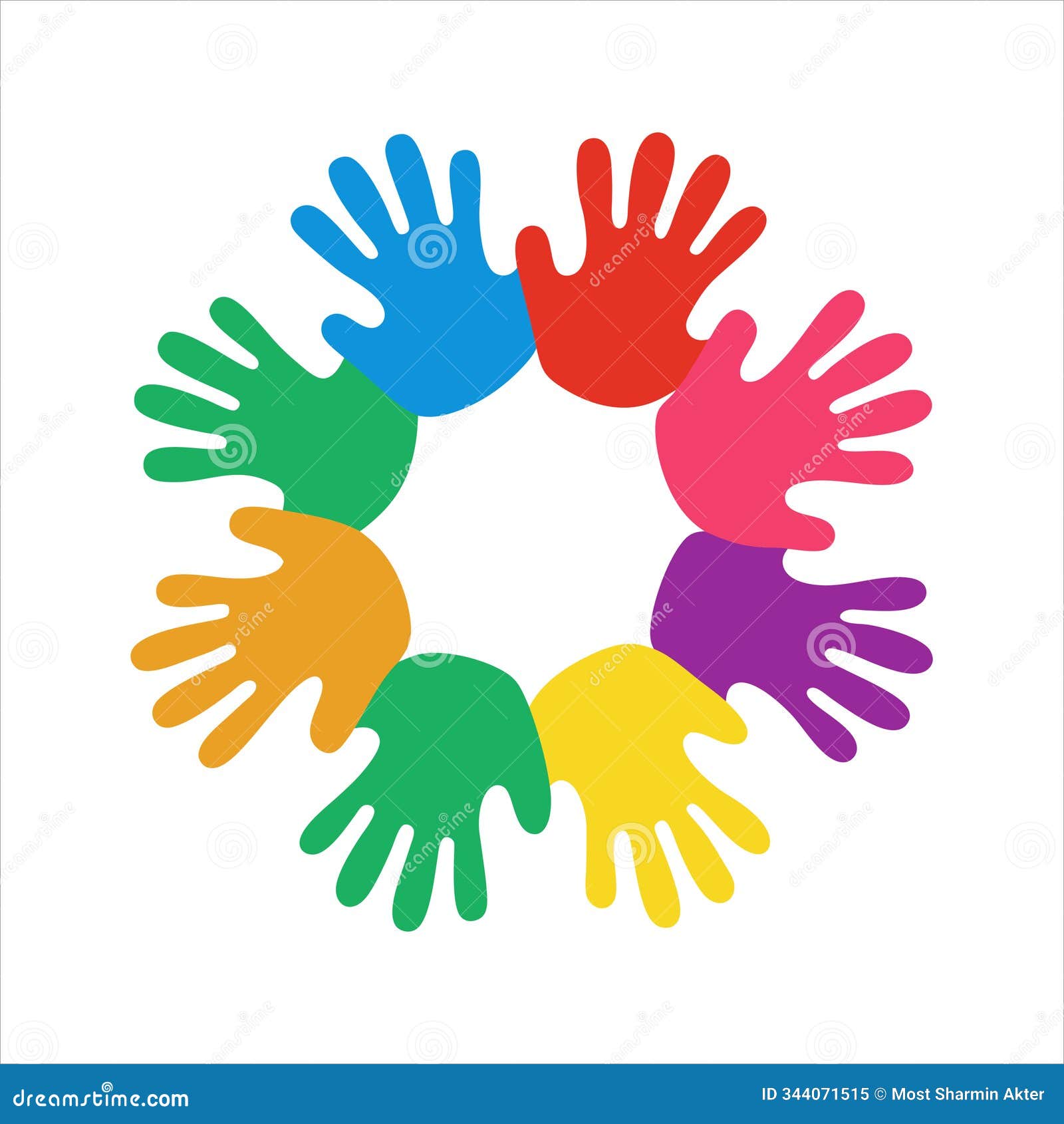Colorful Hands Vector Illustration Collection Stock Vector ...