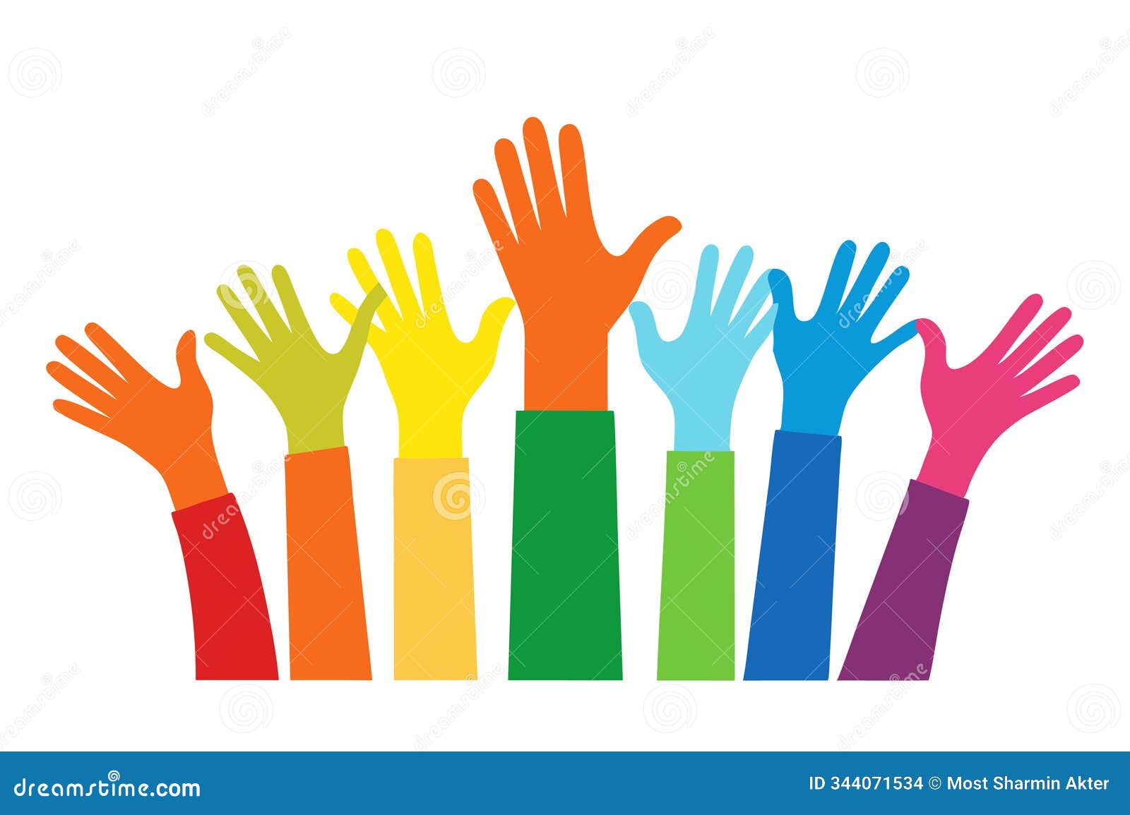 Colorful Hands Vector Illustration Collection Stock Vector ...